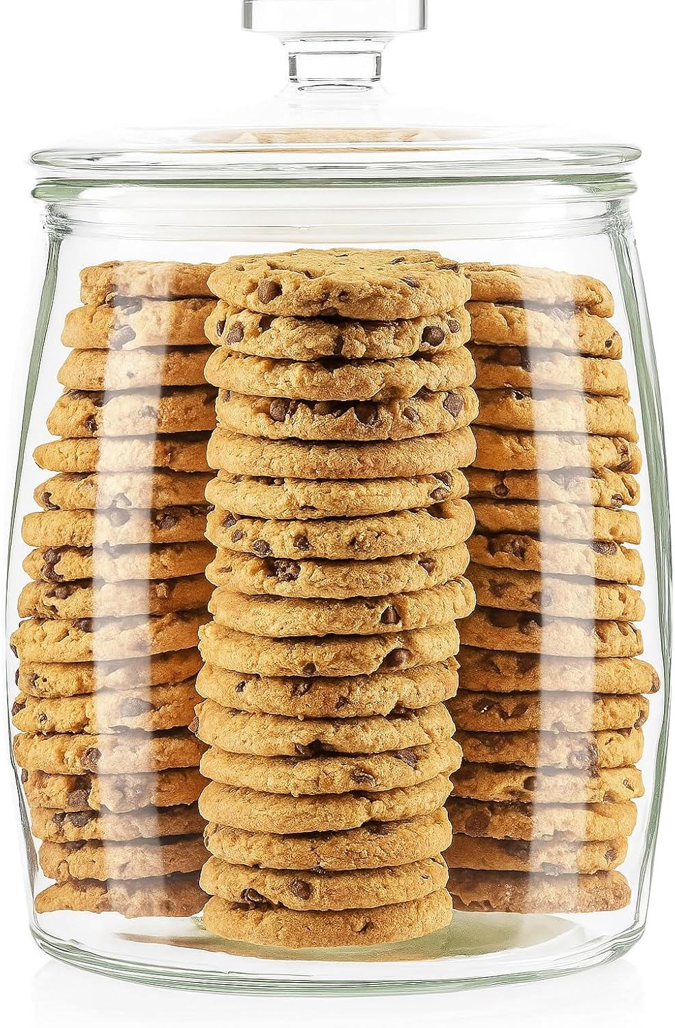 Amazon.com: kitchentoolz Large Glass Cookie Jar with Airtight Lid - 1 ...