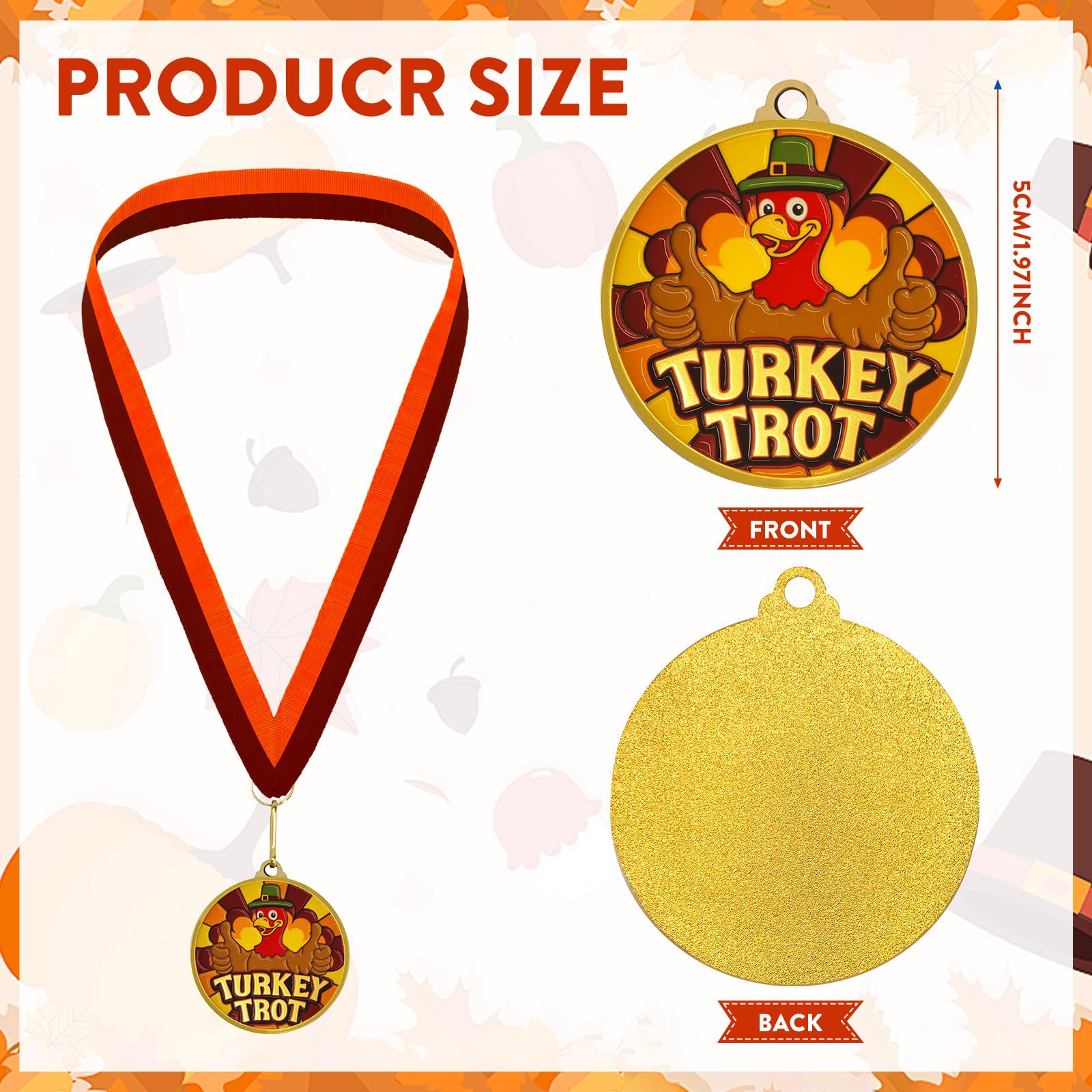 Snapklik.com : Hoclick 30 Pcs Thanksgiving Medals Turkey Trot Awards 2 ...