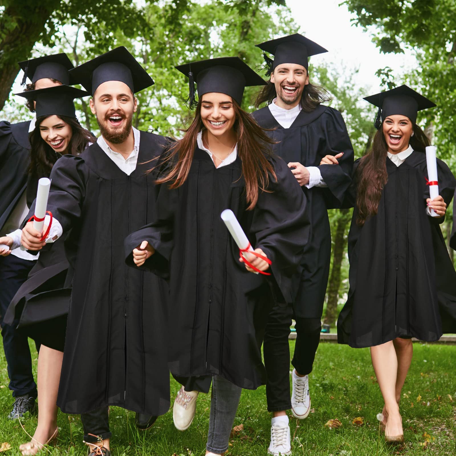 Sintege 4 Set Graduation Cap and Gown Matte Graduation Gown Cap ...