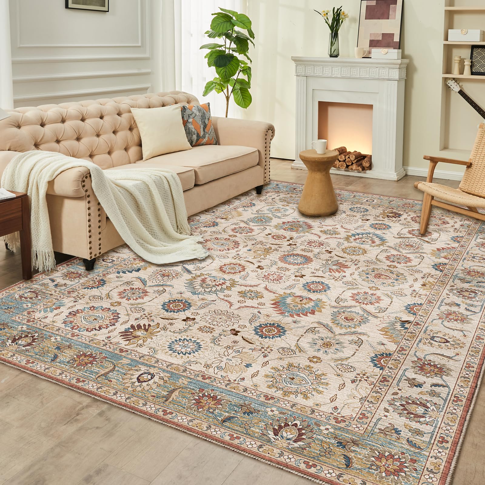 Amazon.com: ROCYJULIN 5x7 Area Rugs for Living Room, Faux Wool Area ...