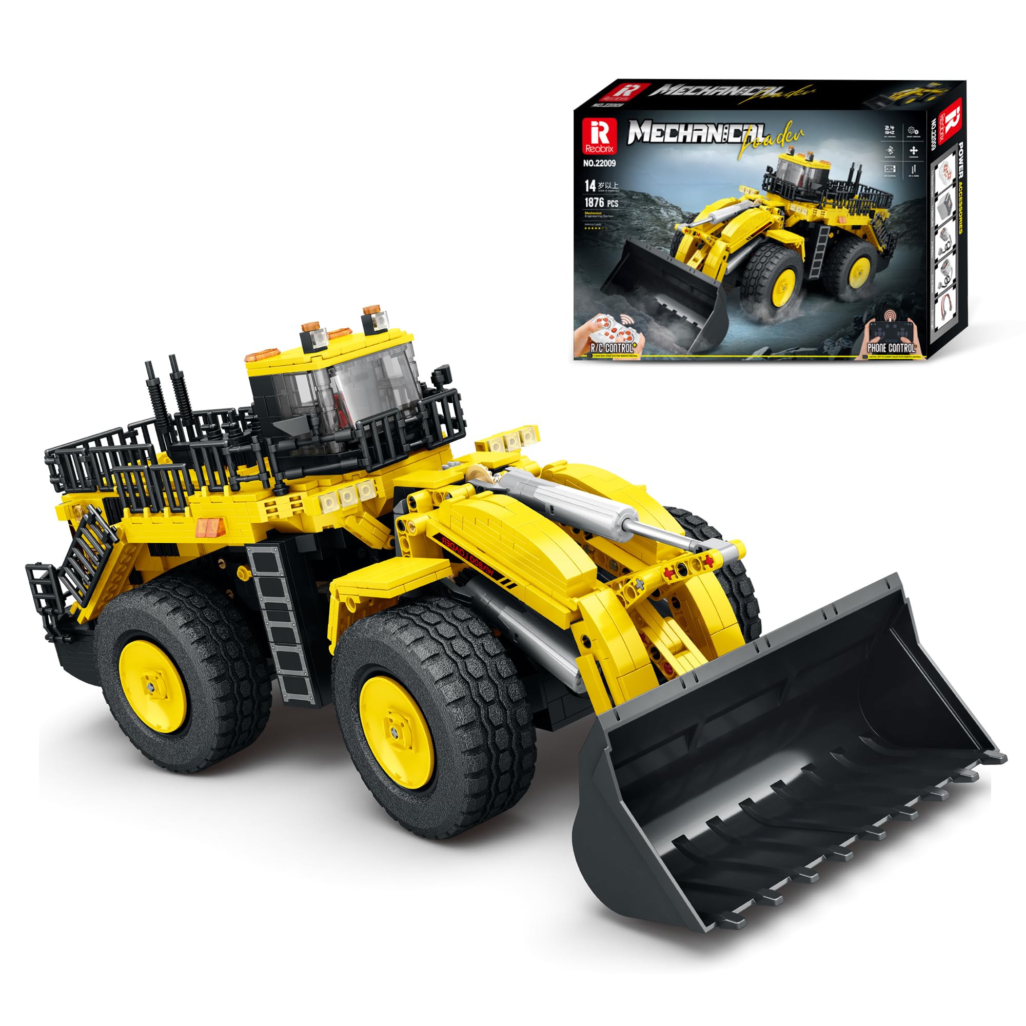 Reobrix Technic 22009 Bulldozer Building Blocks Set, Remote Control ...