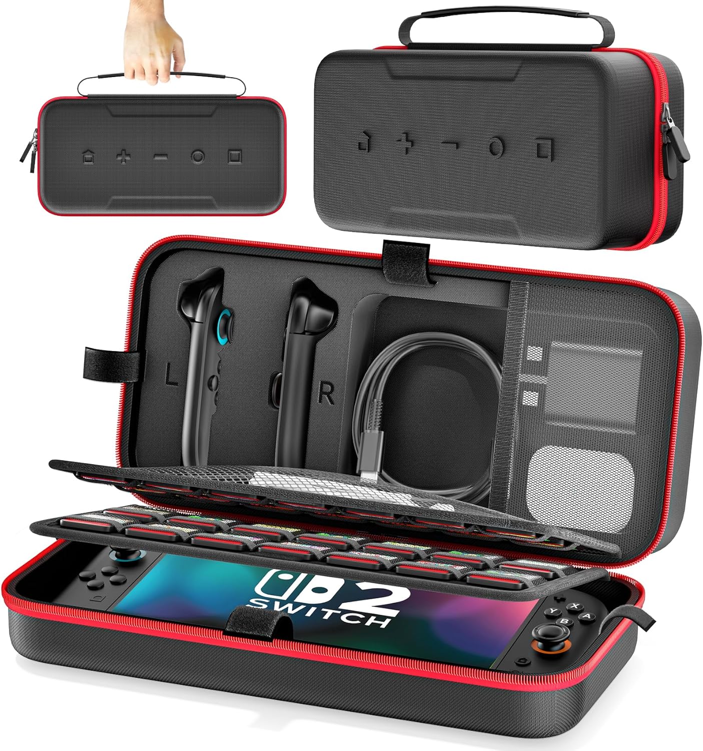 Rysker Switch 2 Case Compatible with Nintendo Switch 2 2025, Large Switch Carry Case for Joycon ...