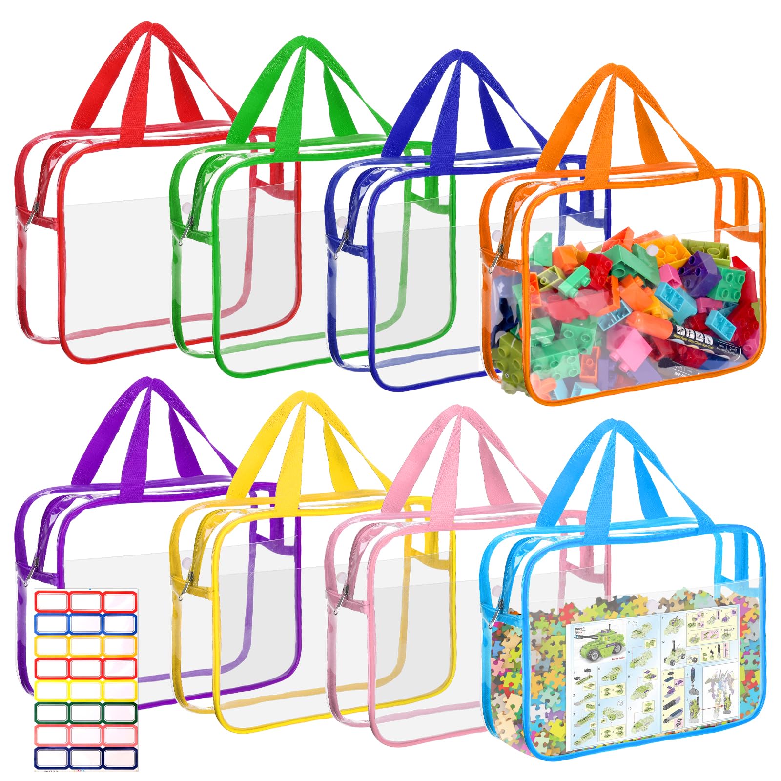 Amazon.com: 8 Packs Large Toy Storage Bags with Labels&Manual Pocket ...