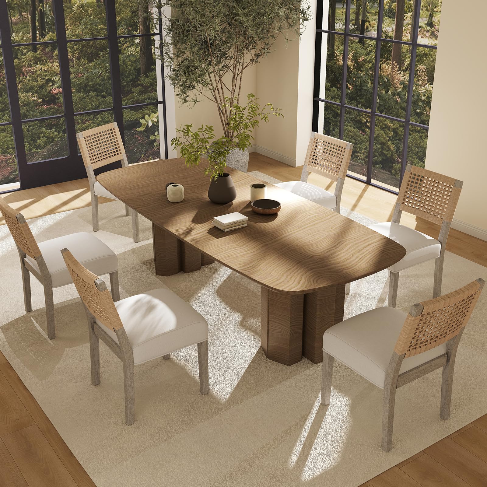 Amazon.com - DM Furniture Modern Farmhouse Dining Chairs Set of 6 ...