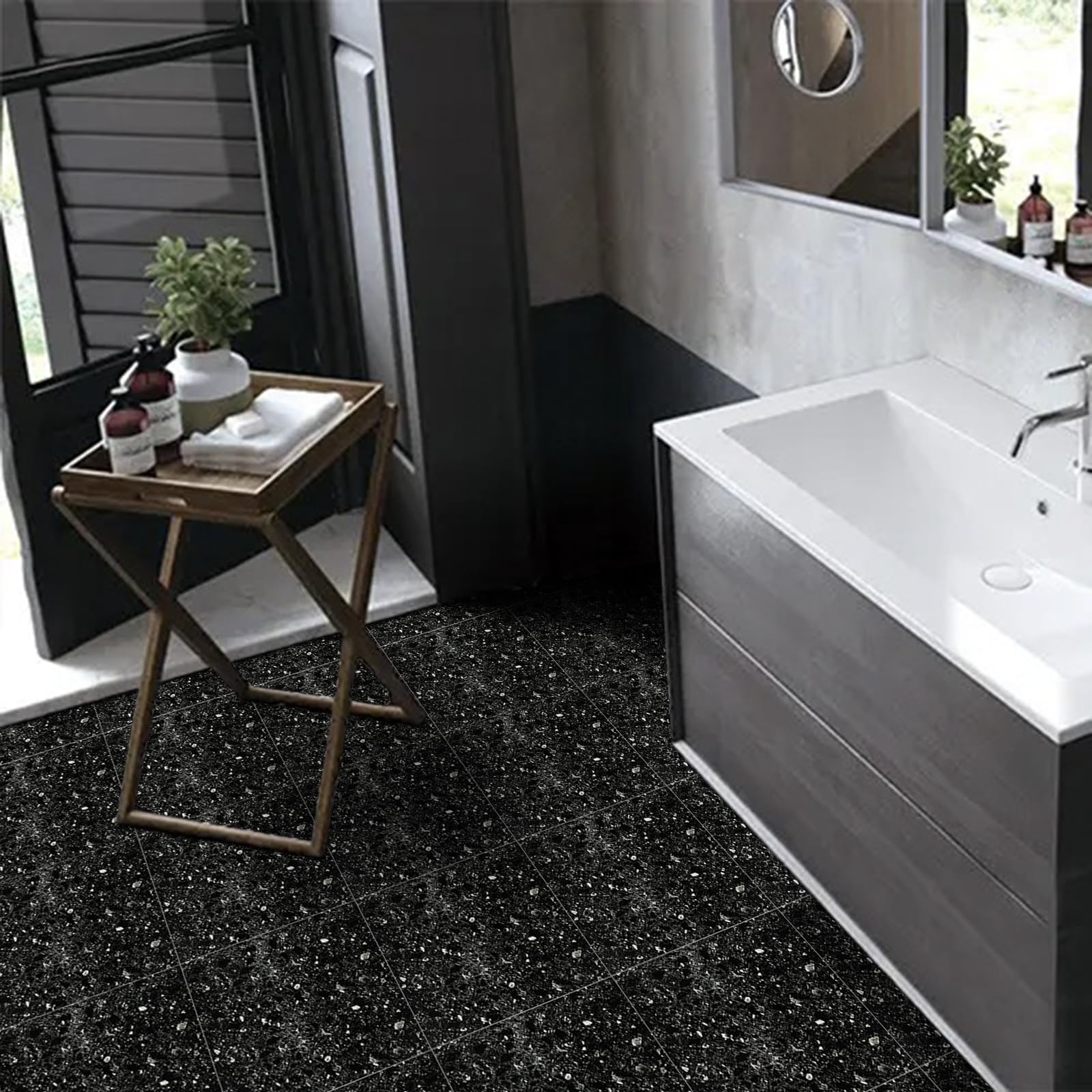 Black Slate Vinyl Floor Tiles Lifeproof Castle Black Slate 12 In. W X