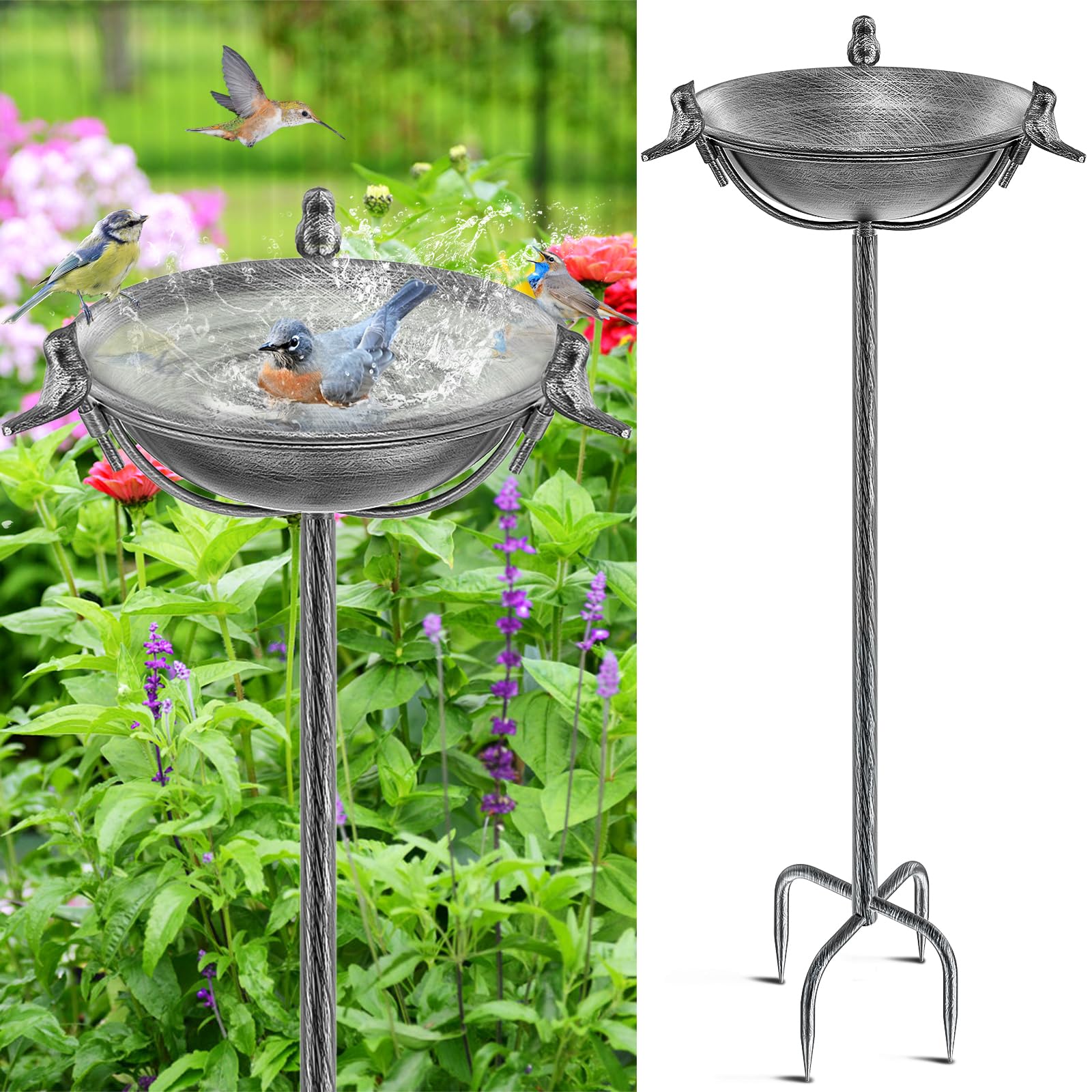 Snapklik.com : YALINKA 58In Freestanding Birdbaths Bowl Outdoor, Free ...