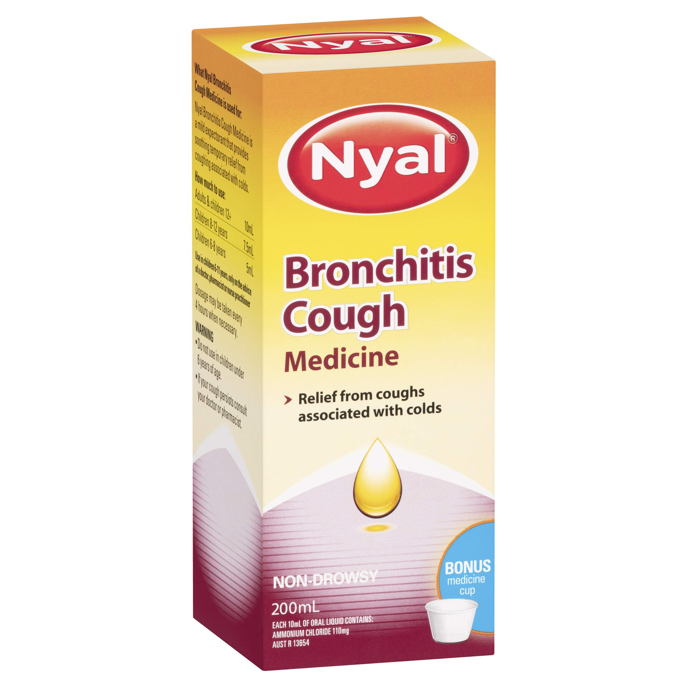 Nyal Nyal Bronchitis Cough 200Ml Srt, 200 milliliters : Amazon.com.au ...