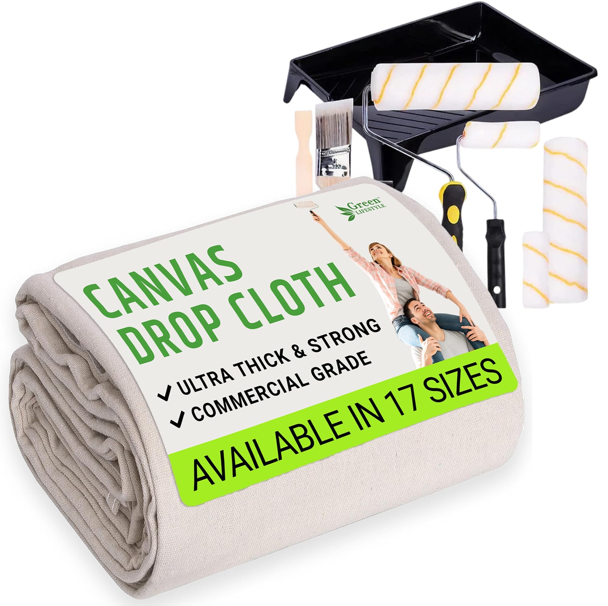 Snapklik.com : All Purpose Canvas Drop Cloth 4x12, Canvas Tarp For ...