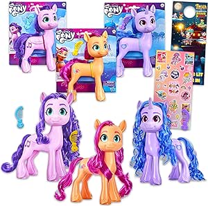 Amazon.com: My Little Pony Toy Figures Set for Girls - 3 Pc Bundle with ...