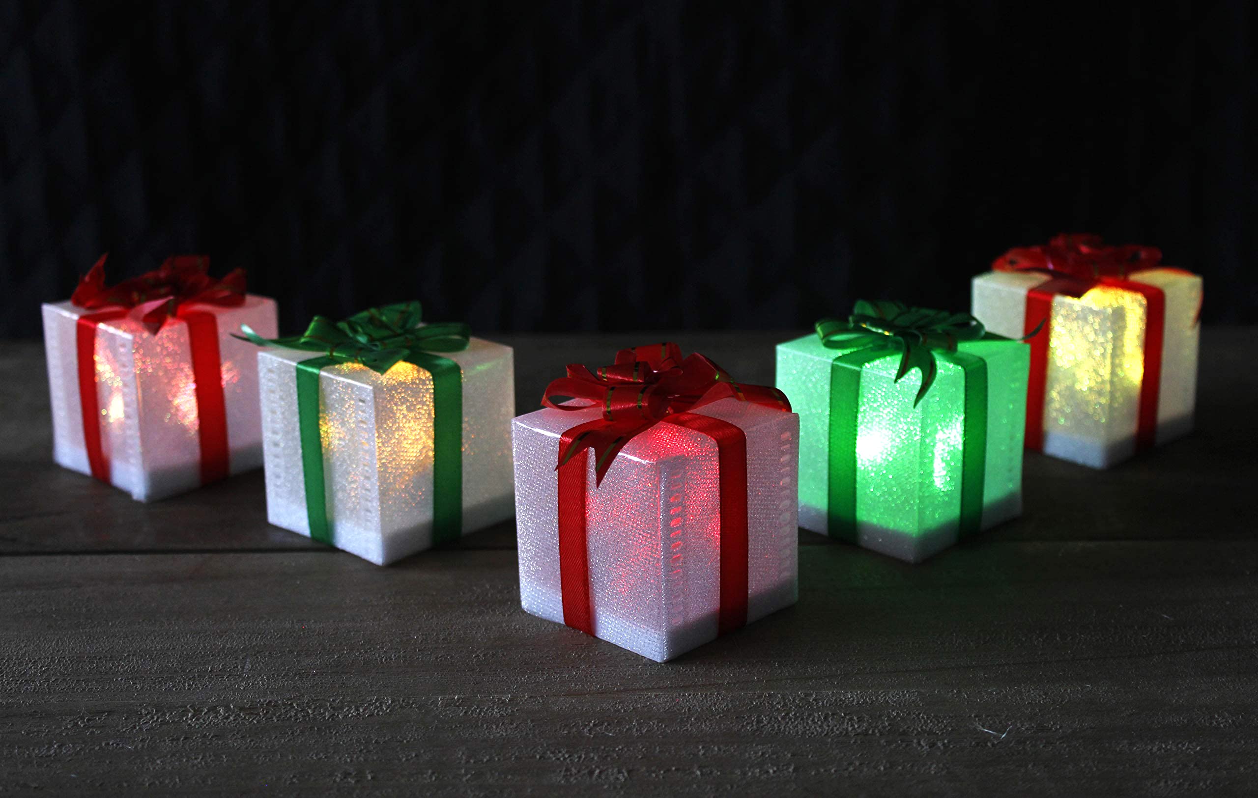 Boxes with LED Light - Battery Operated Pre-Lit Light Up Festival ...