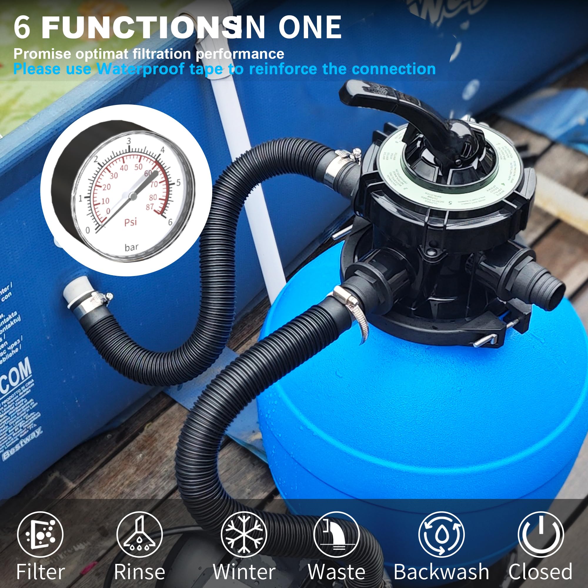 Snapklik.com : 13" Sand Filter Pump For Above Ground Pool