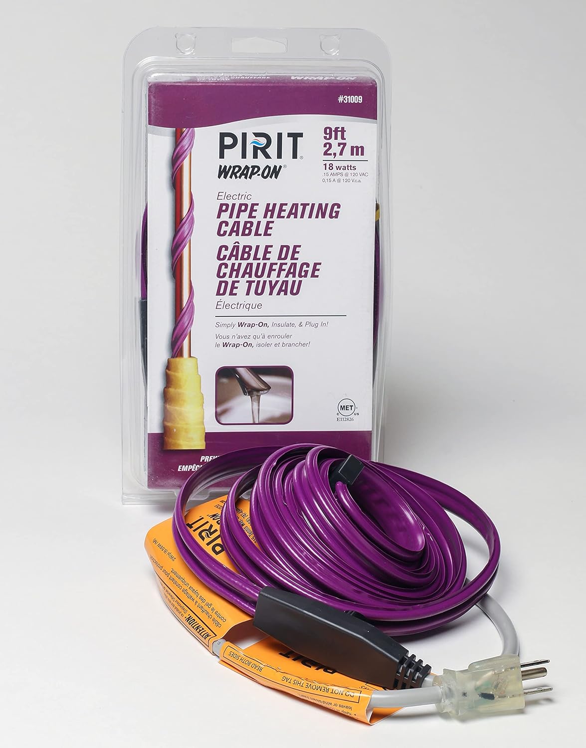 WRAP-ON Pipe Heating Cable - Freeze Protection Kit for Water Pipes ...