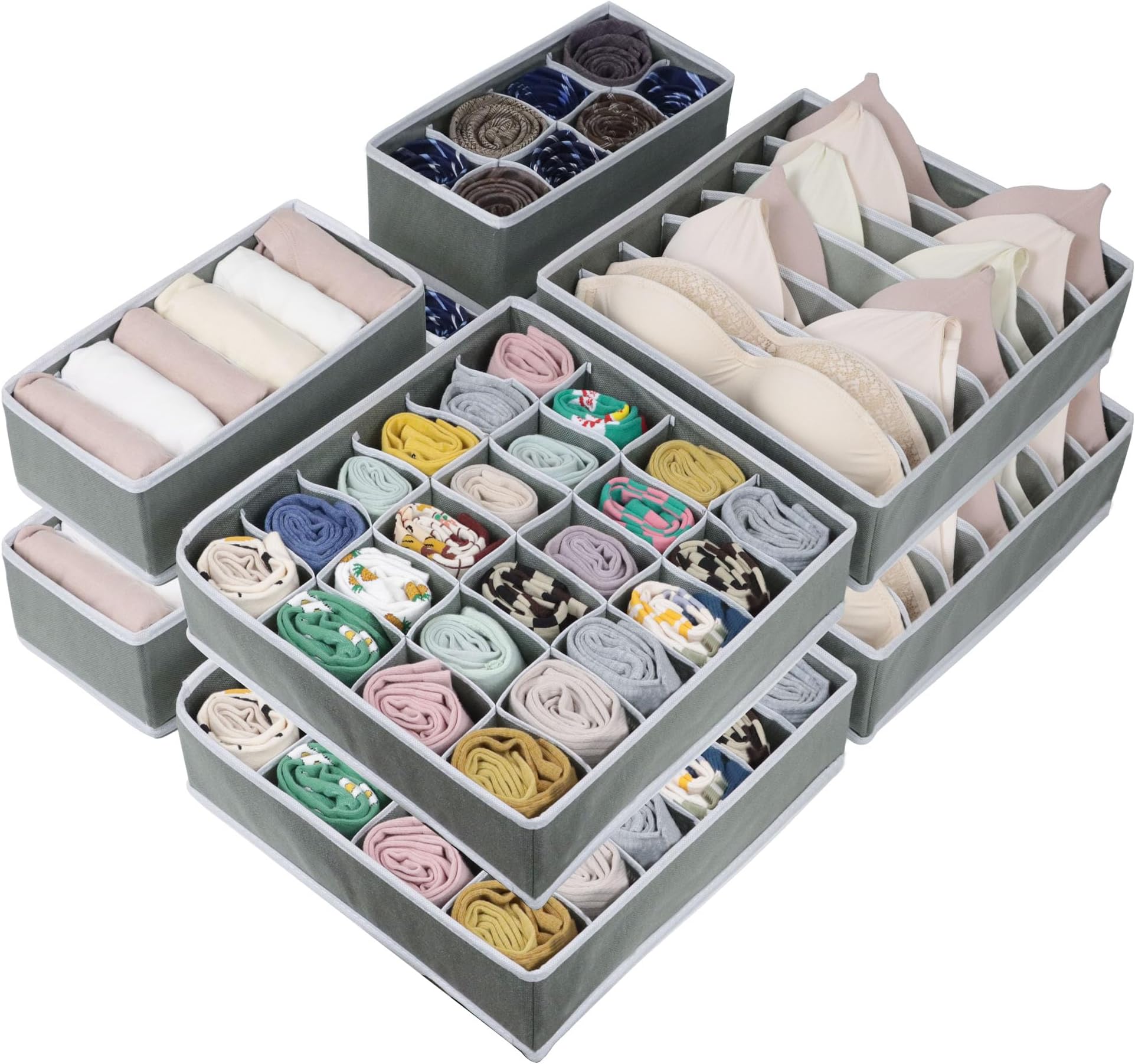 Amazon.com: TENABORT 9 Pack Foldable Drawer Organizer Dividers Cloth ...