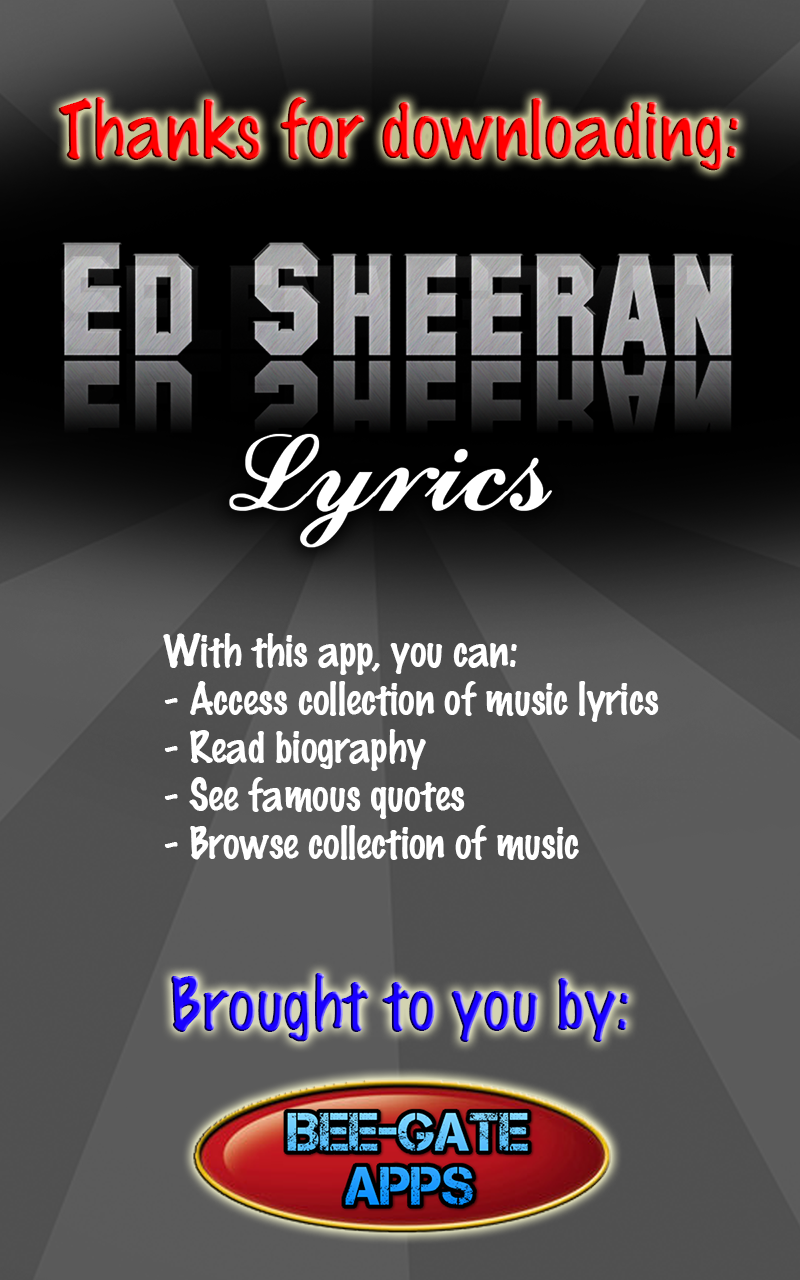 Ed Sheeran Lyrics - App on the Amazon Appstore