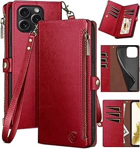 Amazon.com: XcaseBar compatible with iPhone 16 Pro Max 6.9" Wallet case with Zipper Credit Card ...