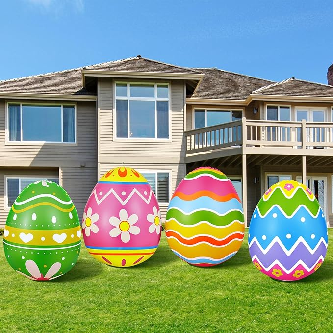 Amazon.com: Liliful 4 Pcs 40 Inch Giant Inflatable Easter Eggs ...
