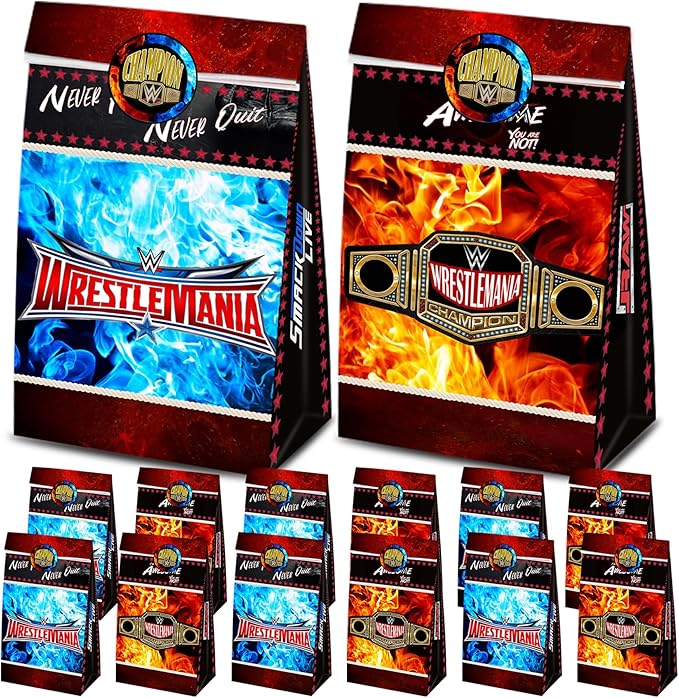 Amazon.com: HAPPARTY Wrestling Party Favor Bags 24 PCS with 30 Stickers ...