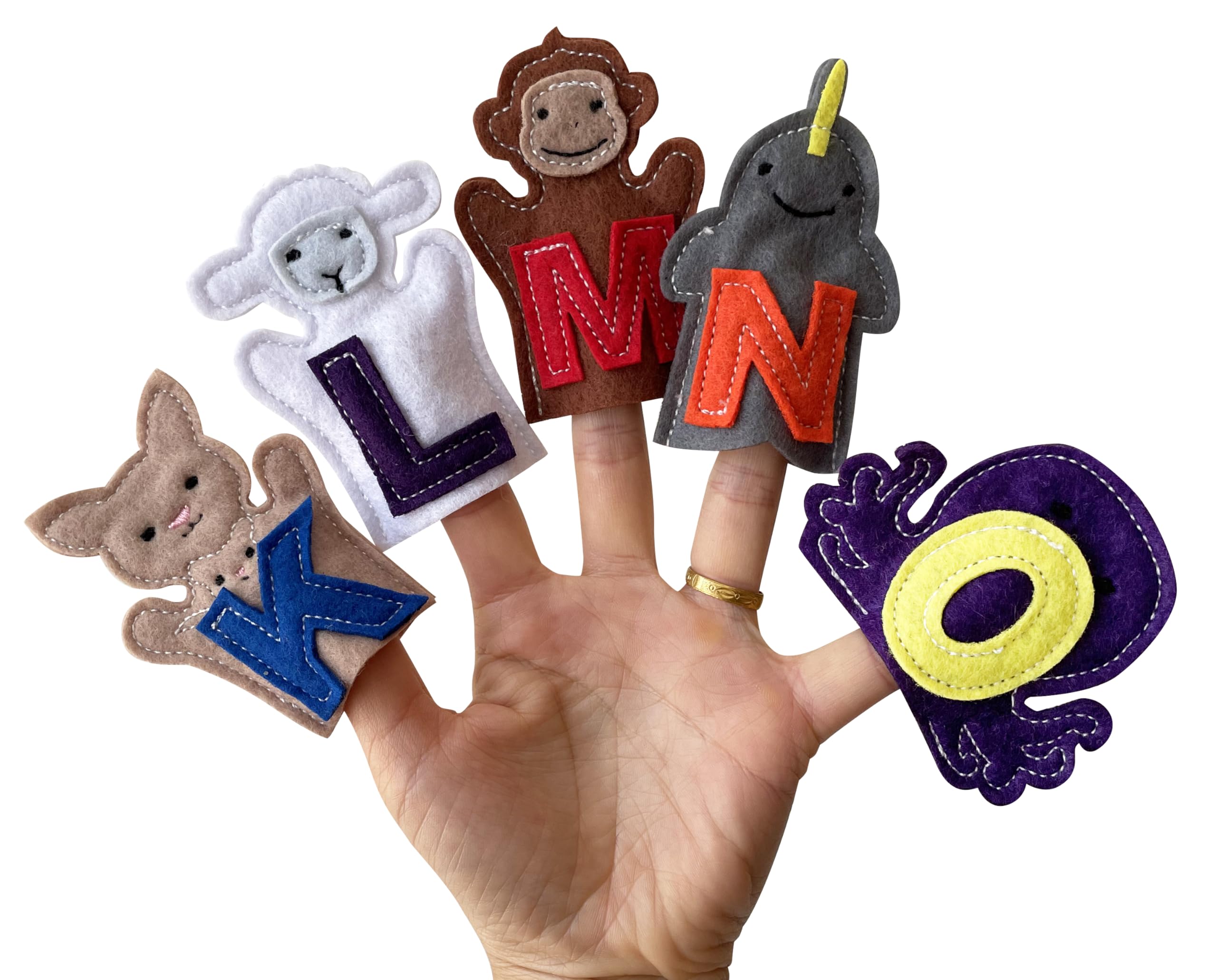 26 Alphabet Finger Puppets Set for Toddlers, Preschoolers, Kindergarten ...