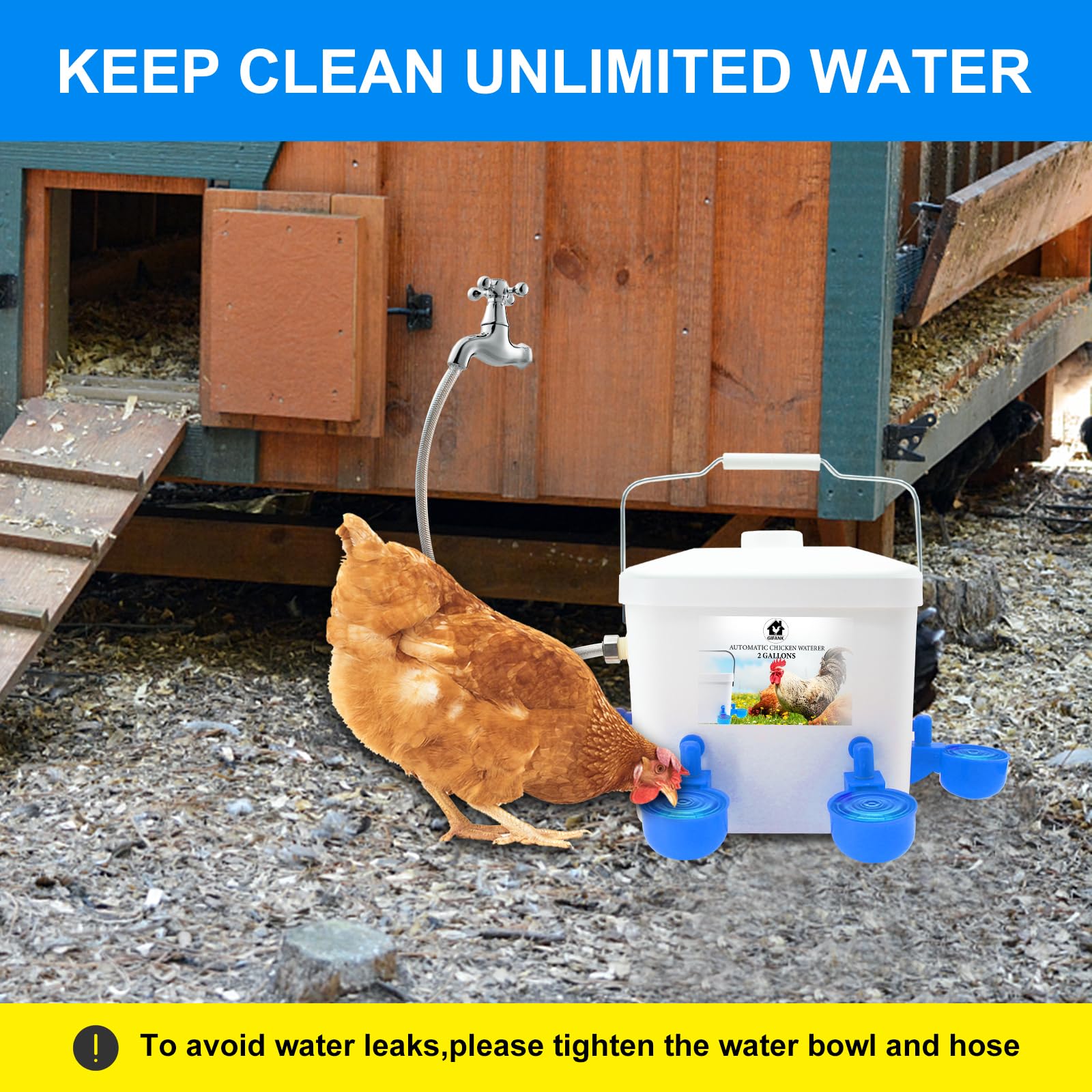 Snapklik.com : GIFANK Automatic Chicken Waterer Float Controlled, 3 ...