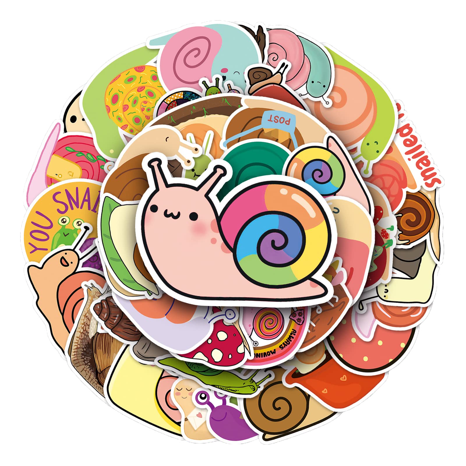 Amazon.com: 50pcs Snail Stickers Lovely Kids and Girl Stickers Cartoon ...