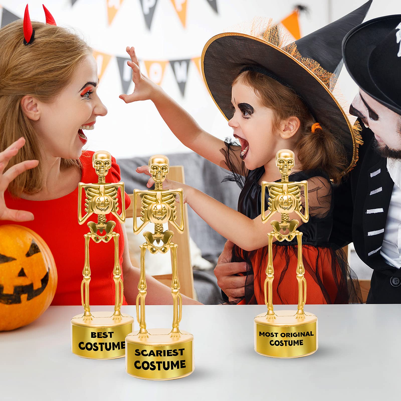 Snapklik.com : 6 Pack Halloween Best Costume Skeleton Trophy, Halloween ...