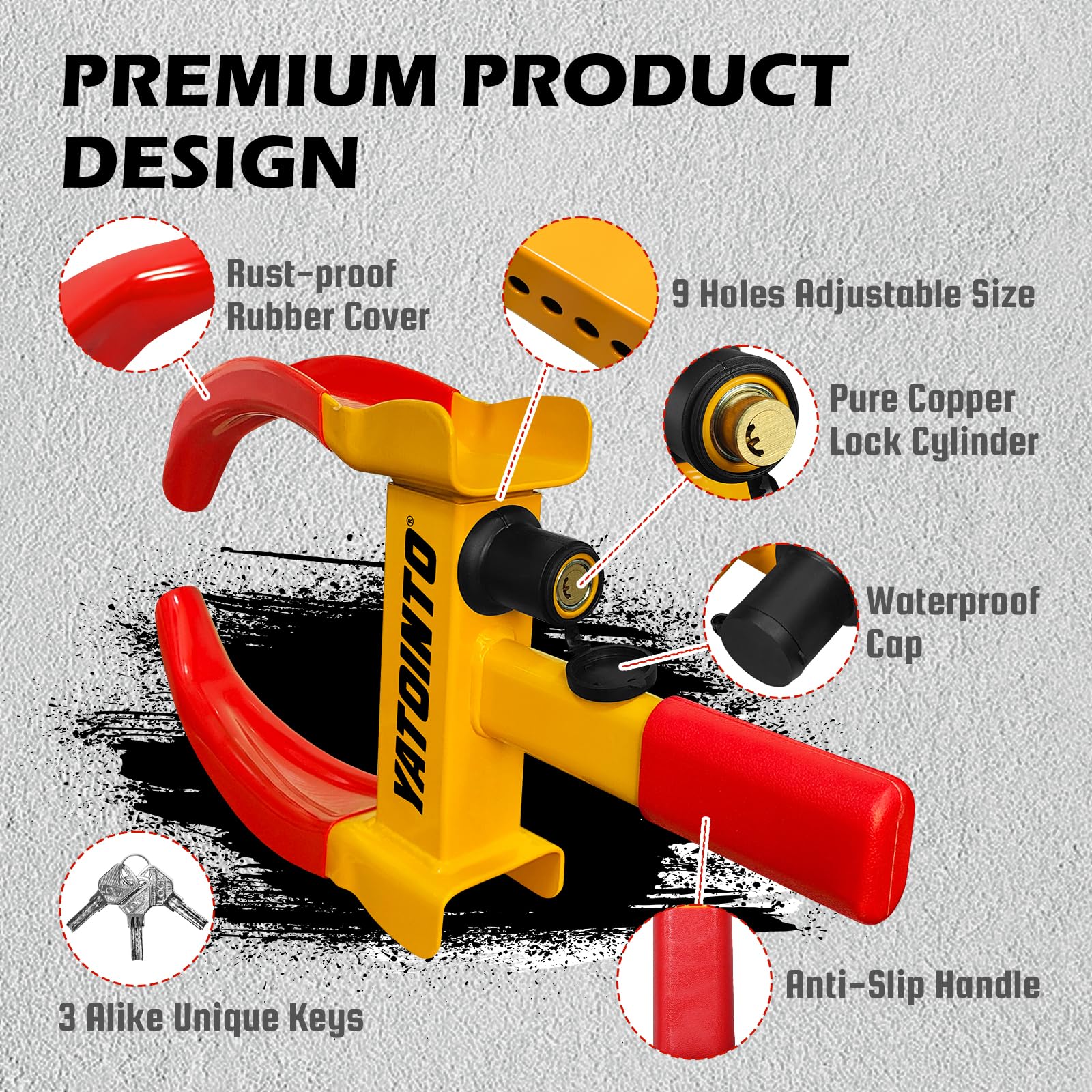 Snapklik.com : Universal Wheel Lock,Security Trailer Lock,Heavy Duty ...