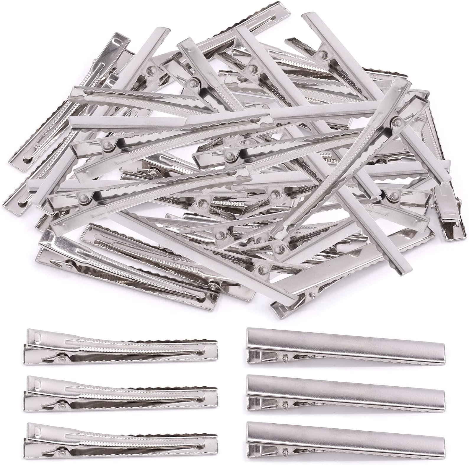 Amazon.com : YGDZ Alligator Hair Clips, 120pcs 2.17 Inch Silver Hair ...