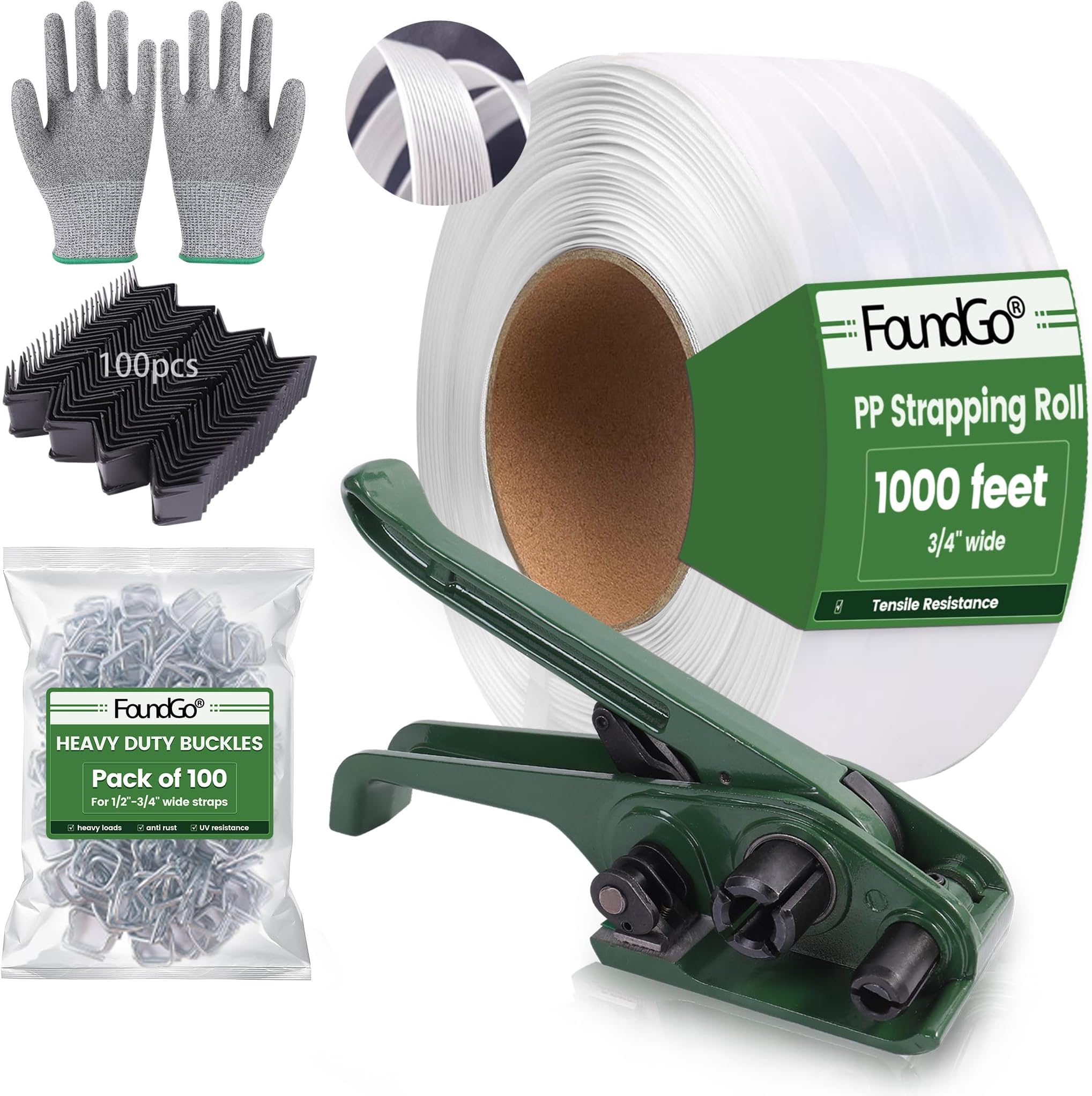 Amazon.com: FoundGo Woven Cord Banding Packaging Strapping Kit ...