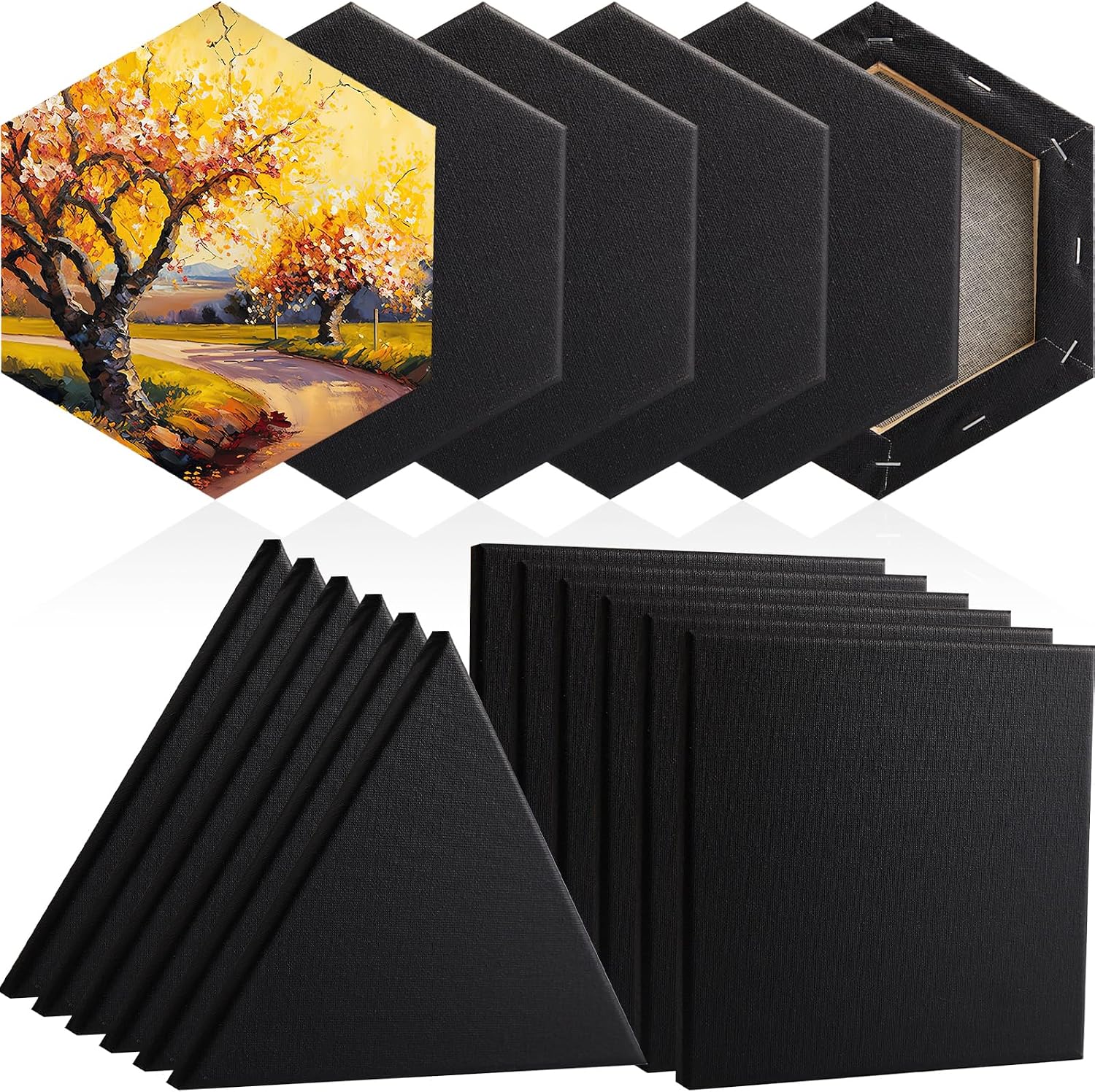 Amazon.com: Zingarts Square Triangle Hexagon Mini Canvases With Easel ...