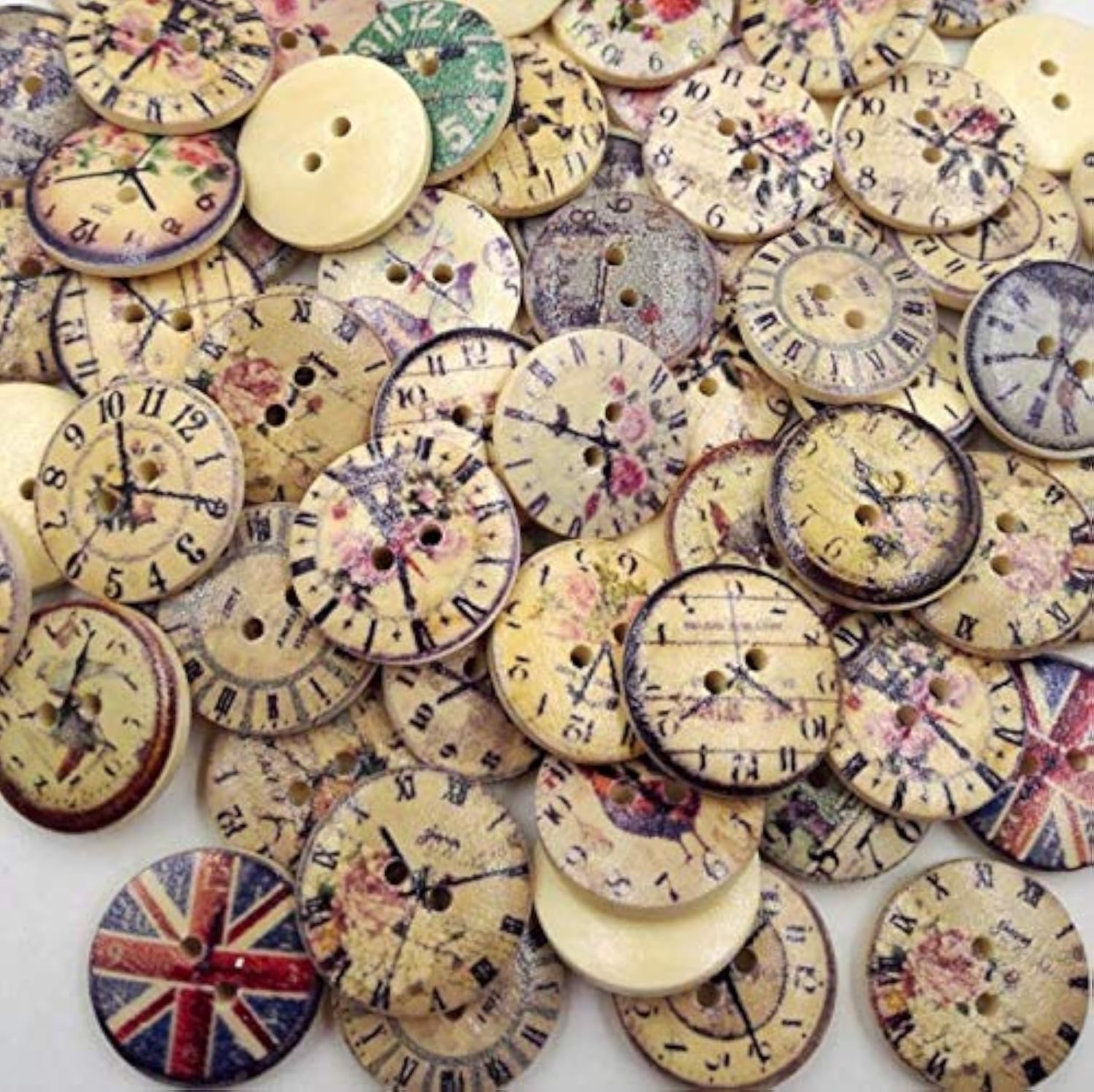 Amazon.com: 200 PCS Wood Buttons, Vintage Wood Buttons with 2 Holes for ...