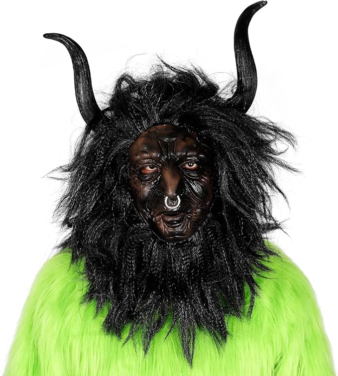 Amazon.com: Pigmiss Demon Cow Mask Scary Realistic Bull Full Head Devil ...