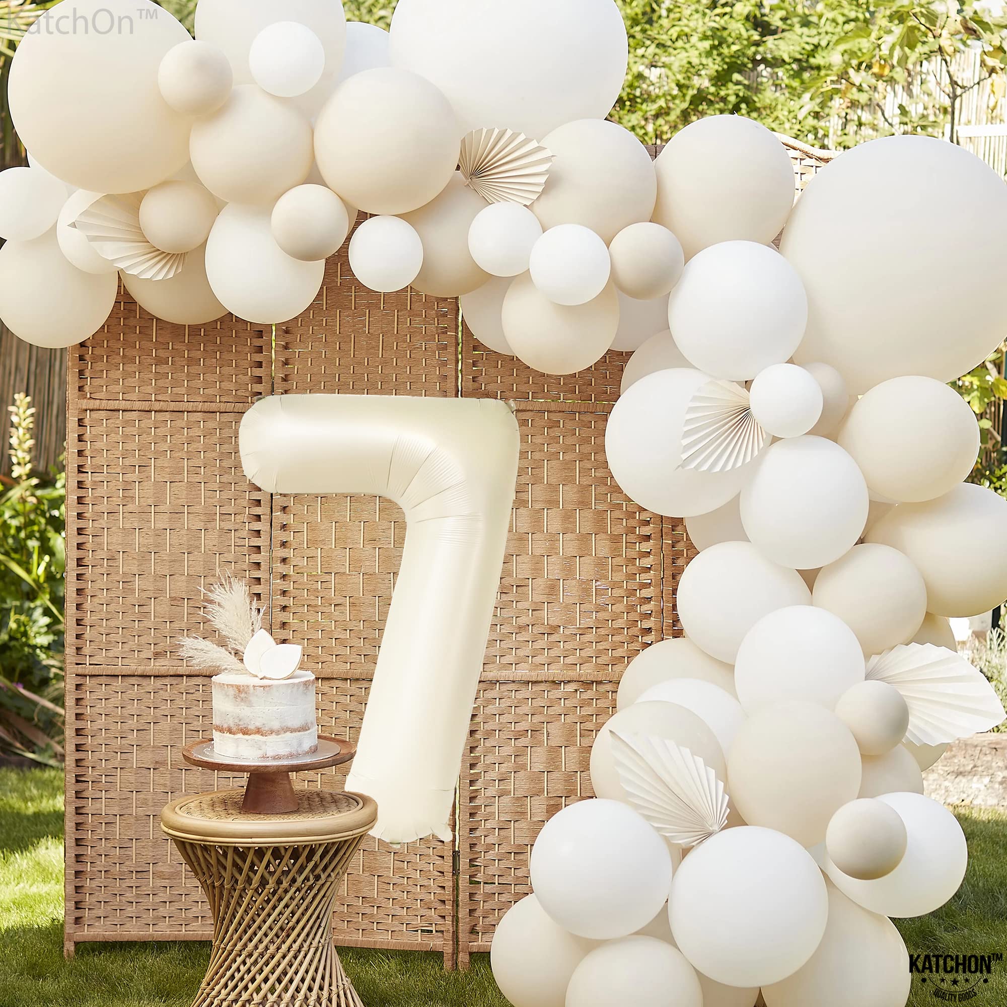 Snapklik.com : Giant Cream Number 7 Balloon - 40 Inch 7th Birthday ...