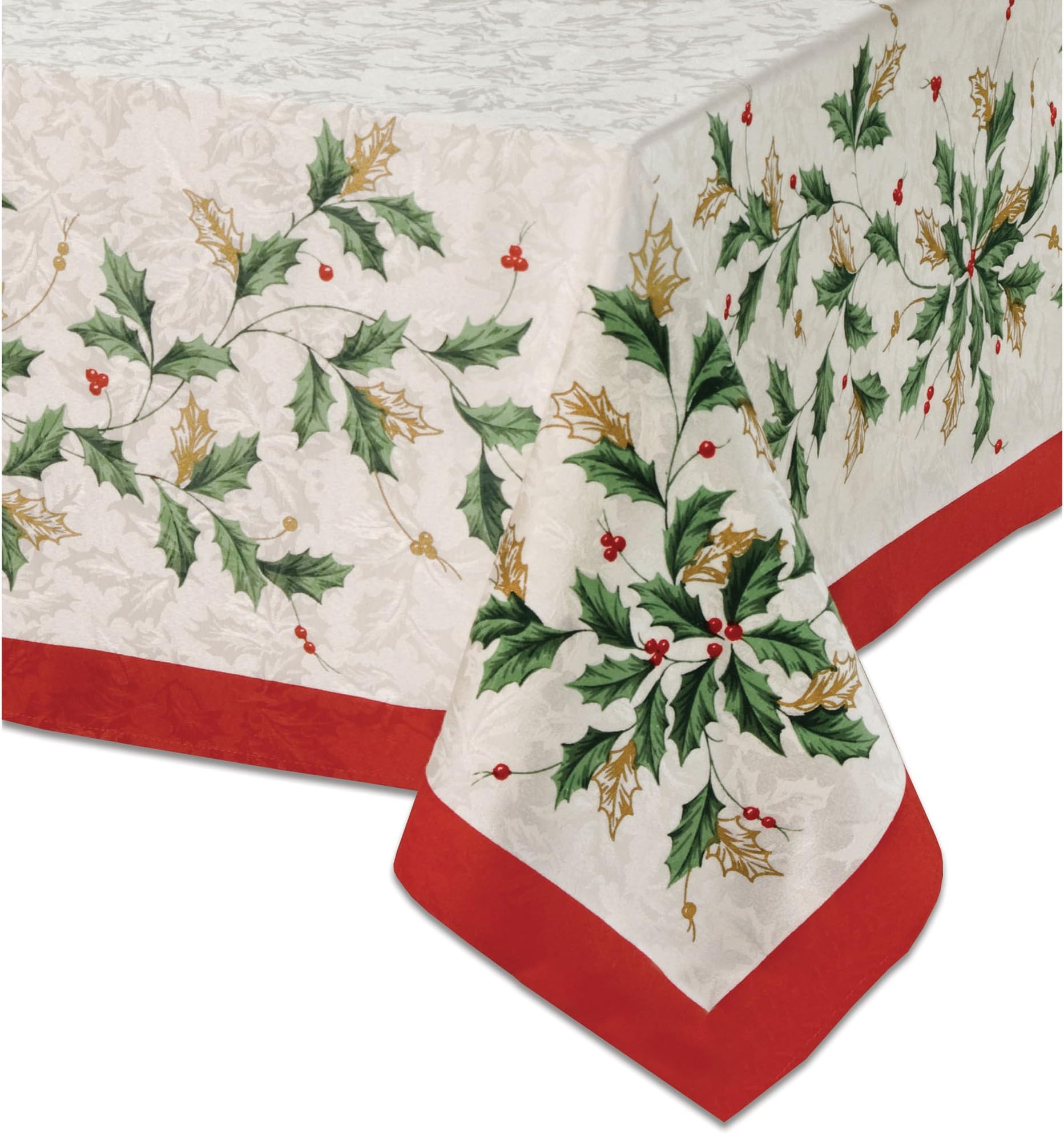 Amazon.com: Lenox Holly Damask Tablecloth, 60 by 104-Inch Oblong ...