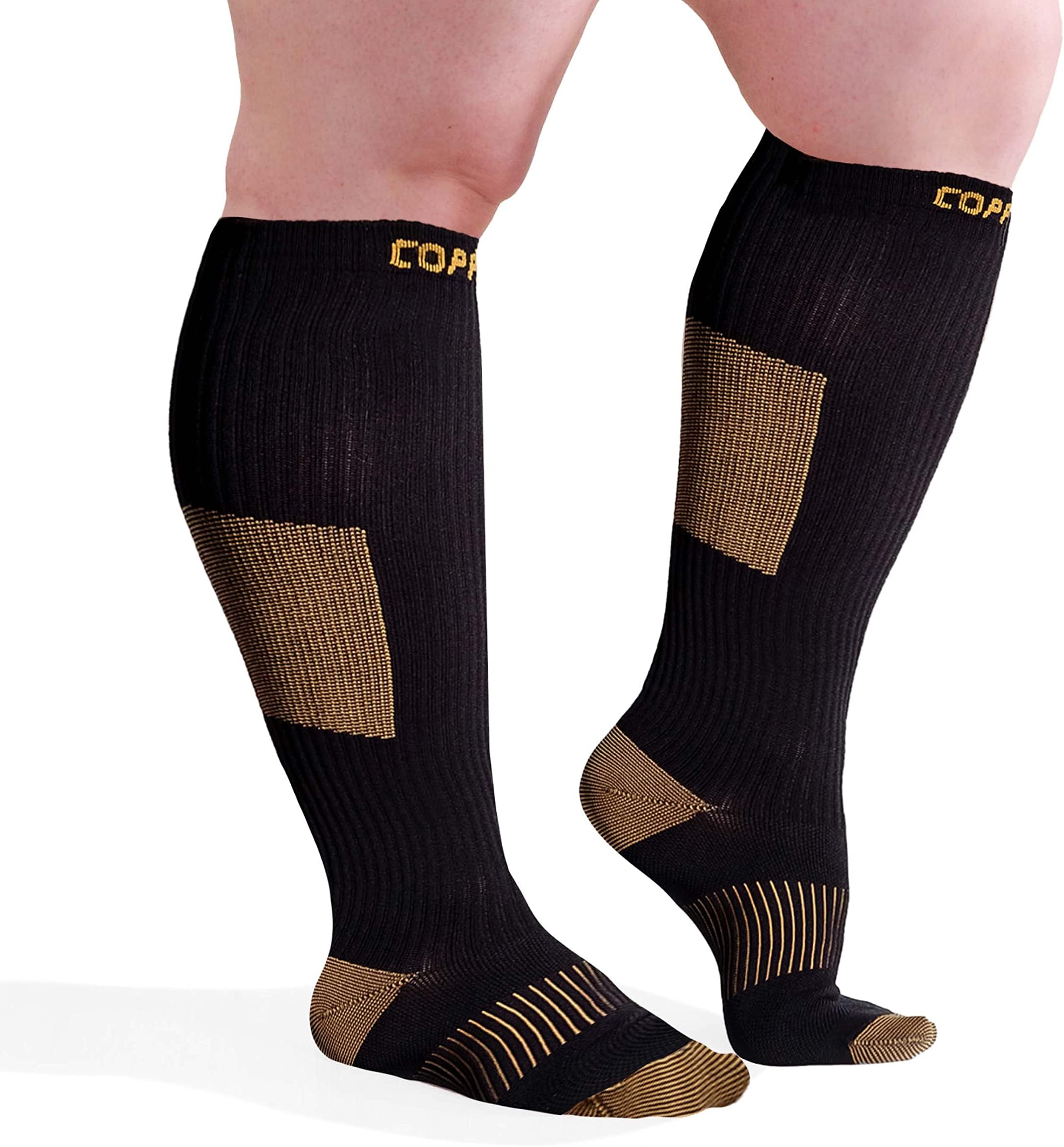 Amazon.com: Doctor's Select Copper Plus Size Compression Socks Wide ...