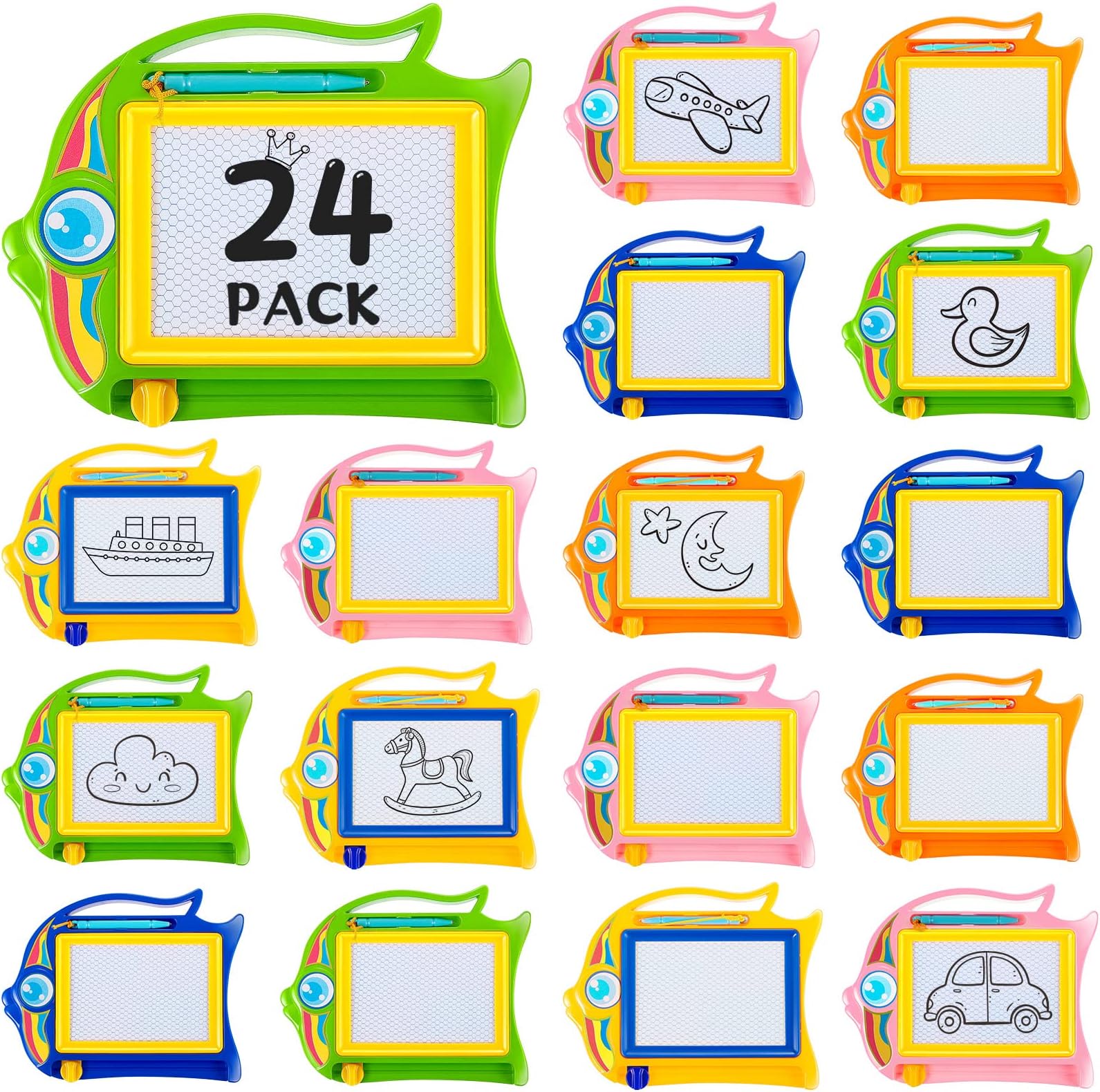 Amazon.com: Pack of 24 Mini Magnetic Drawing Board for Kids - Backpack ...