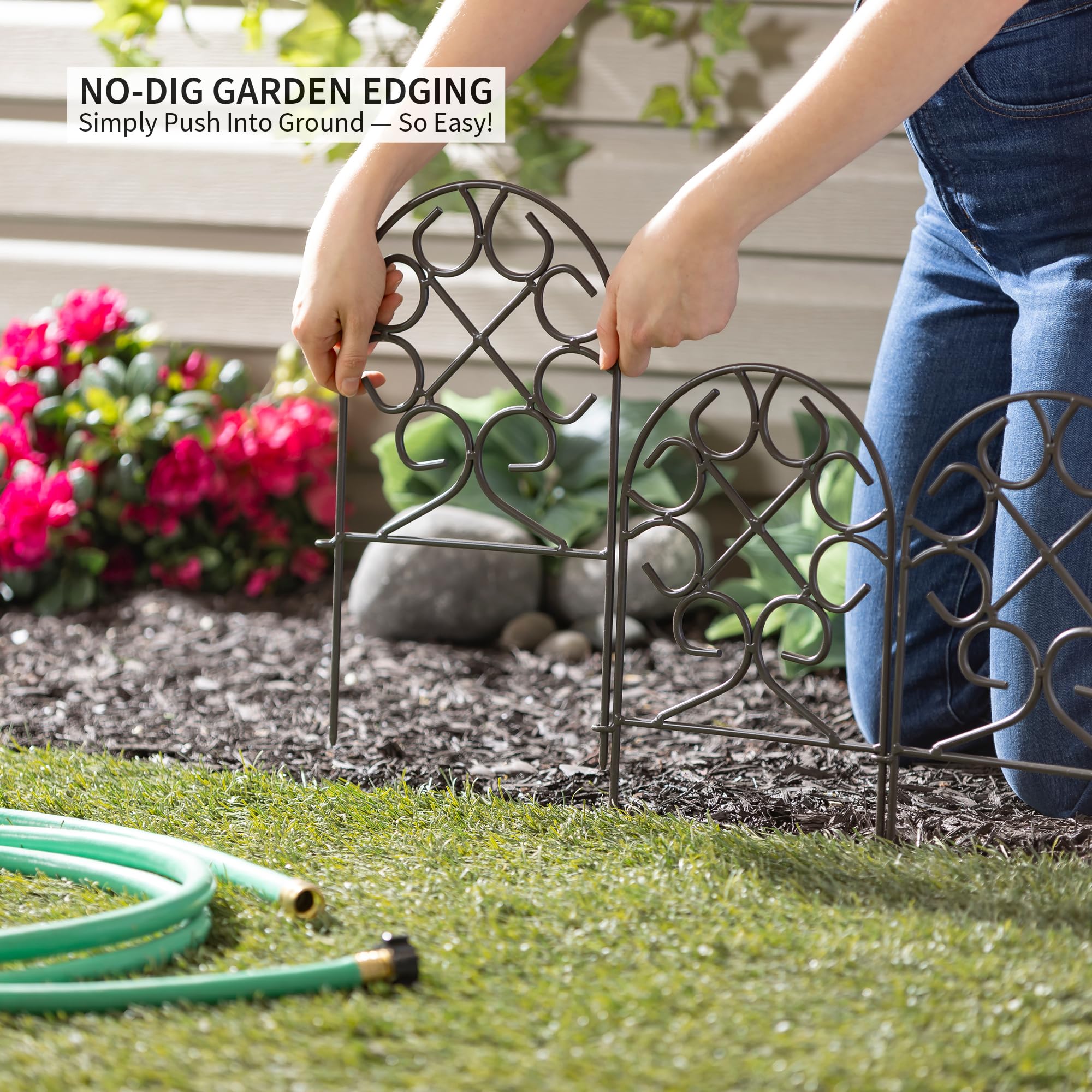 Snapklik.com : Evergreen Garden Scroll Metal Landscape Edging Border