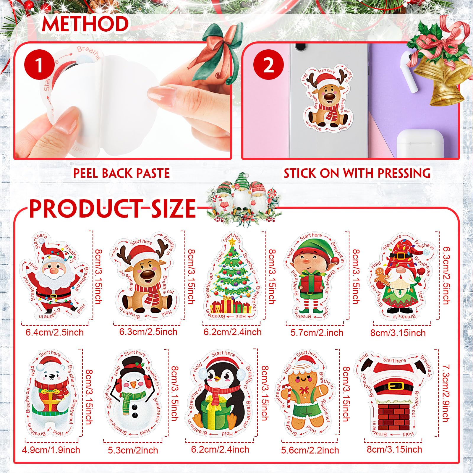 Snapklik.com : Crtiin 50 Pieces Anxiety Sensory Stickers For Anxiety ...