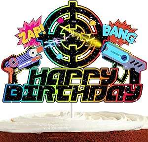 Glow in the Dark Cake Topper for Boys Girls Adult Happy Birthday Gun ...