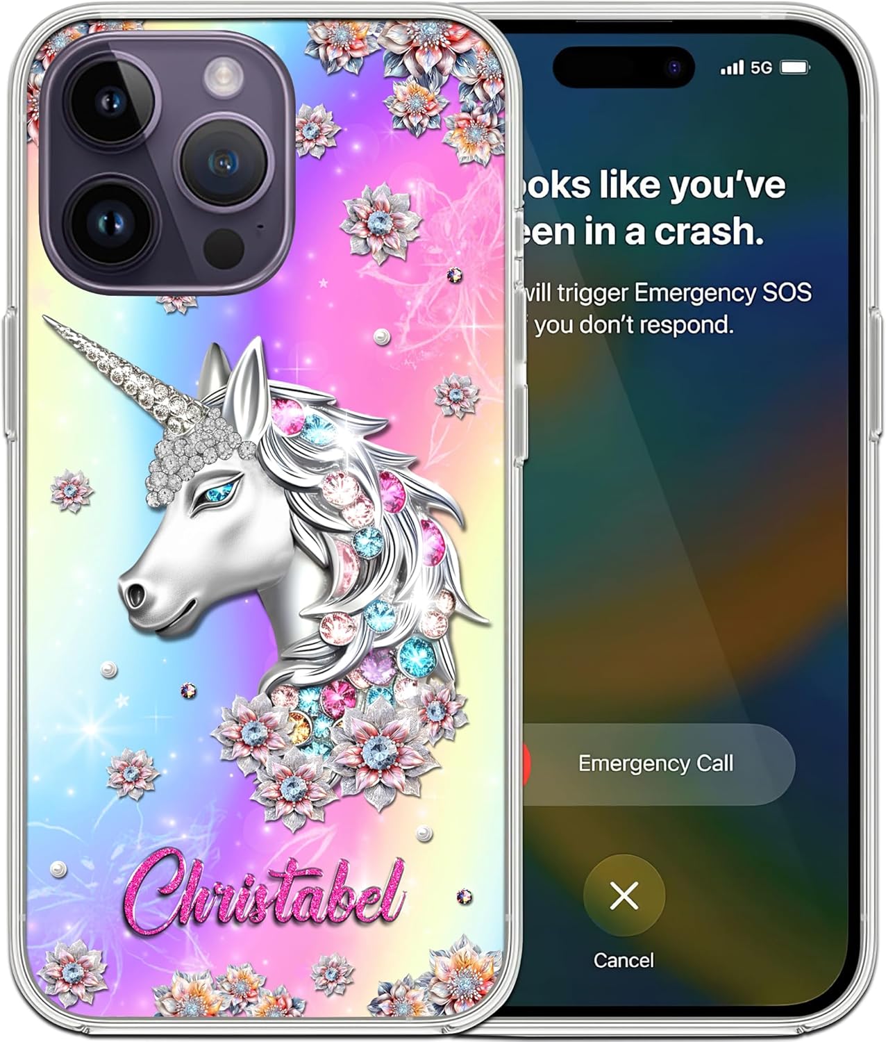 Amazon.com: CASEZILY Personalized Unicorn Phone Case Customized Name ...