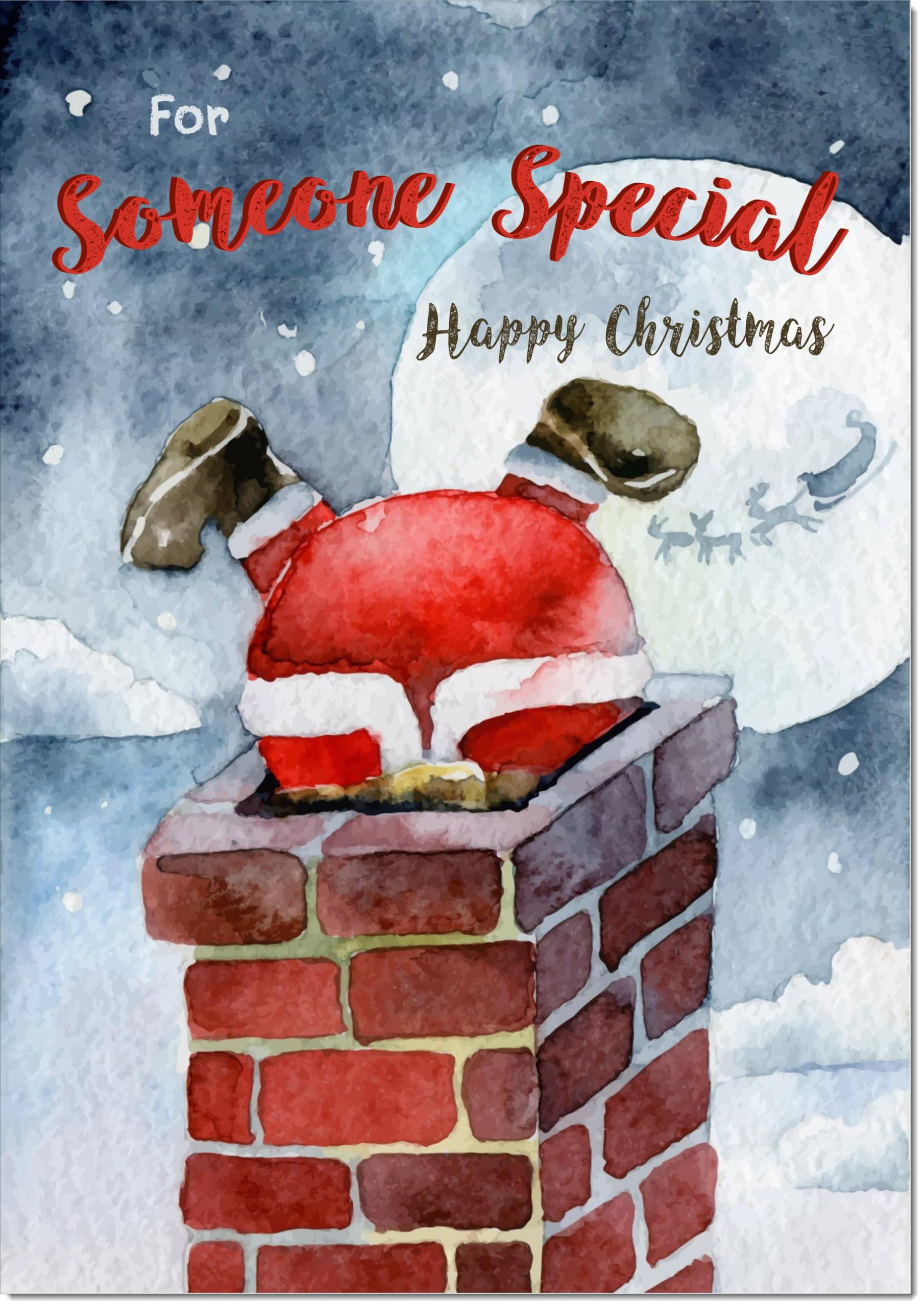 doodlecards Someone Special Christmas Card Santa Chimney Medium Size ...
