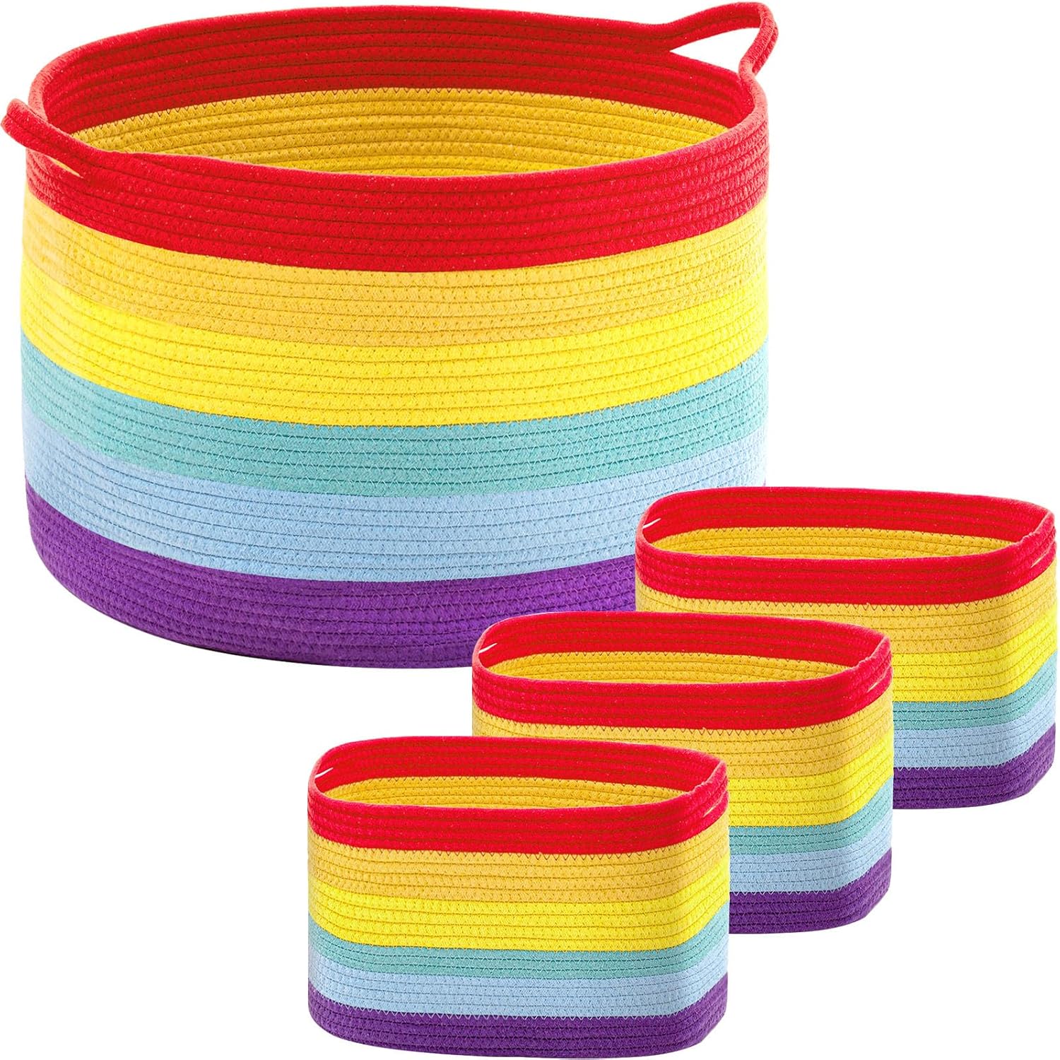 Amazon.com: Maxcheck 4 Pcs Rainbow Storage Baskets Toy Organizer for ...