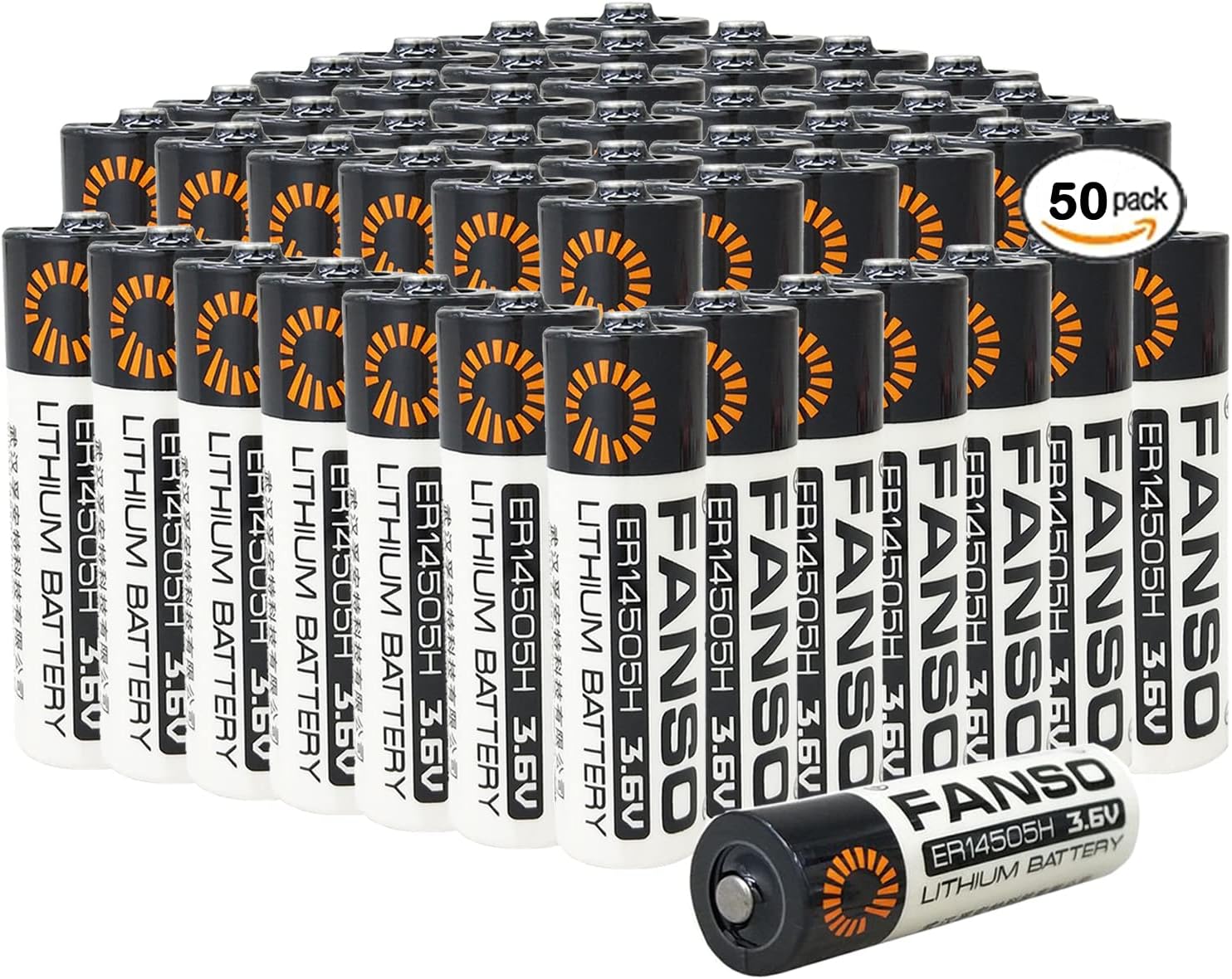 Amazon.com: GRE-Energy 50 Pack FANSO ER14505H 3.6V AA Lithium Battery ...