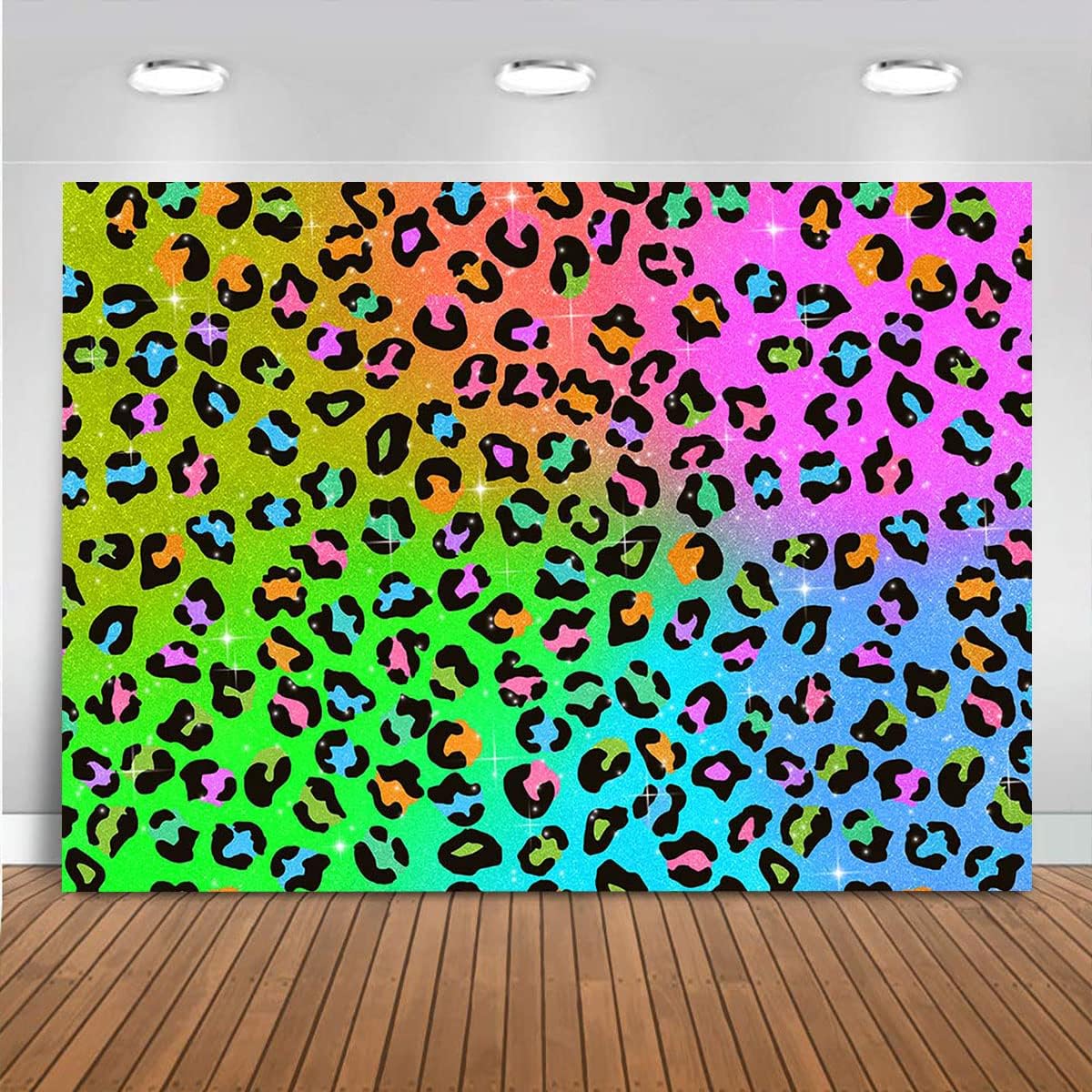 Amazon.com : Mocsicka Multi Color Leopard Birthday Backdrop for Girls ...