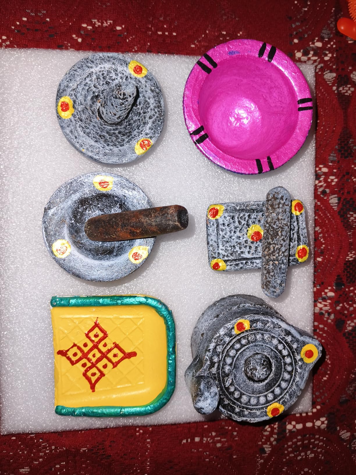 Buy Nandavanam Stone Miniature Kitchen Set | Gouramma Set for Pooja ...