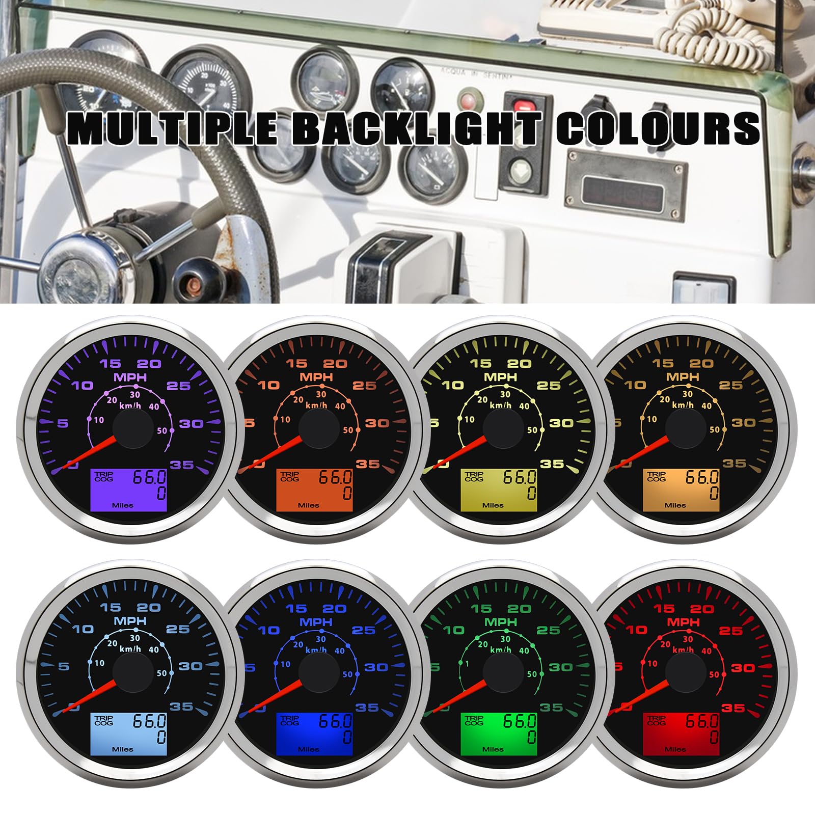 Snapklik.com : Geloo 85MM Boat GPS Speedometer Gauge, Waterproof Marine ...