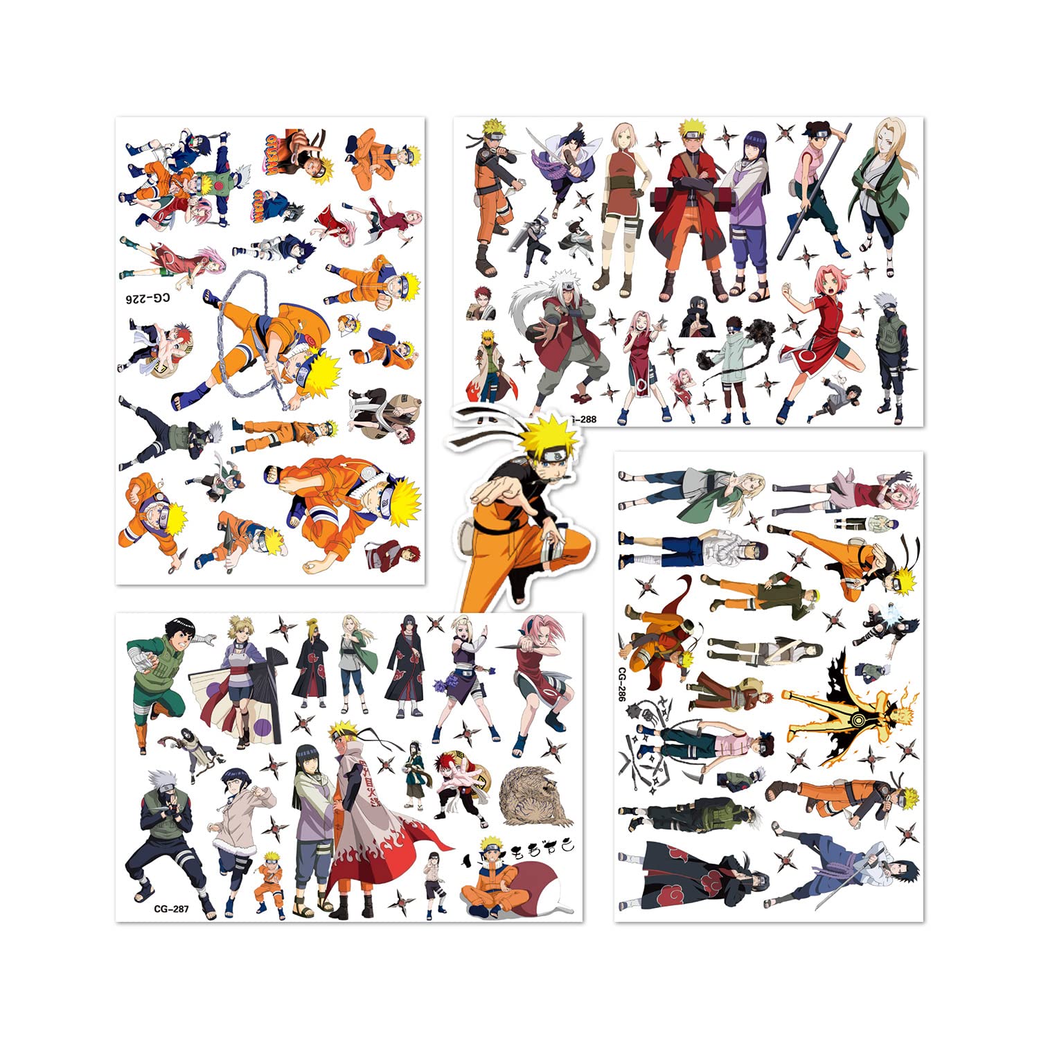 Buy Naruto Temporary Tattoos Stickers for Kids cute cartoon Tattoos ...