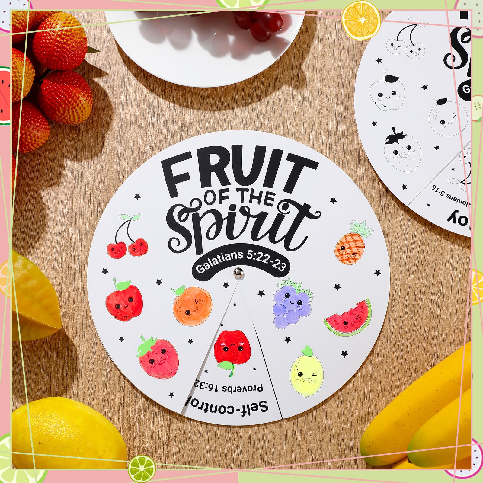Snapklik.com : Spiareal 30 Set Fruit Of The Spirit Coloring Wheel ...