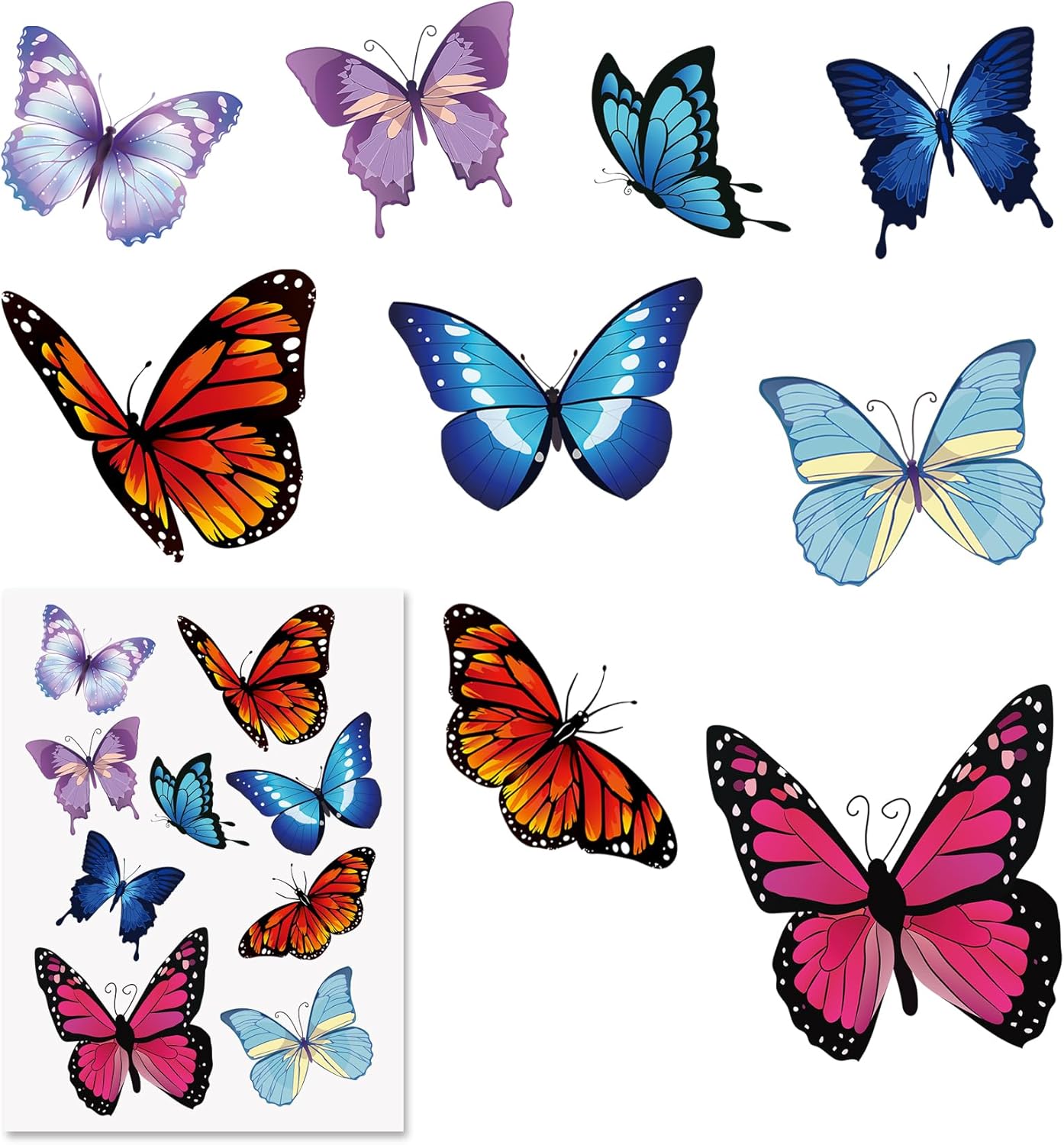 9Pcs Butterfly Car Decals, Butterfly Vinyl Car Stickers, Waterproof ...