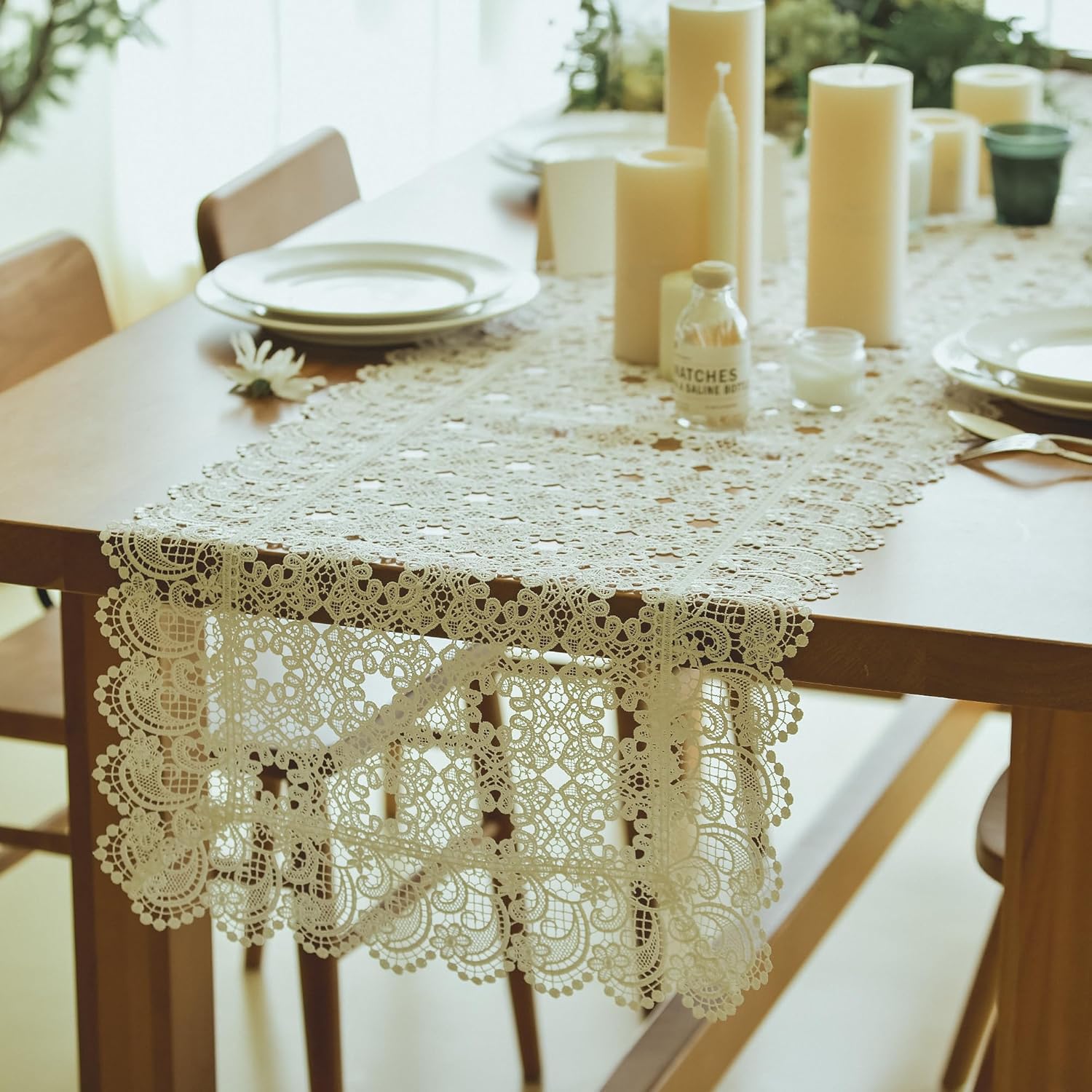 Amazon.com: LINTONG Lace Table Runner, Farmhouse Rustic Macrame Dresser ...