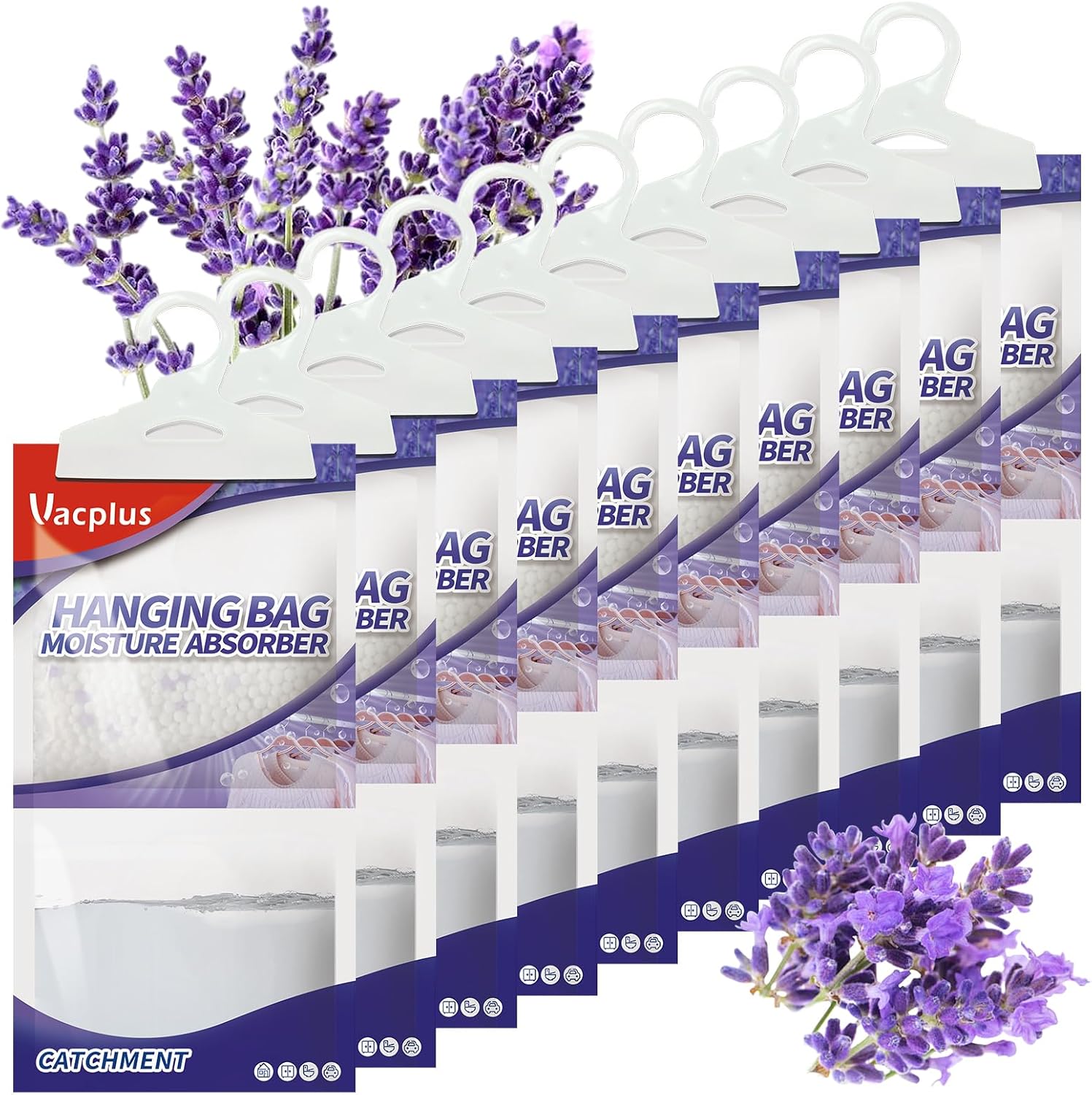 Vacplus Moisture Absorbers, Hanging Closet Dehumidifier Bags, Humidity ...